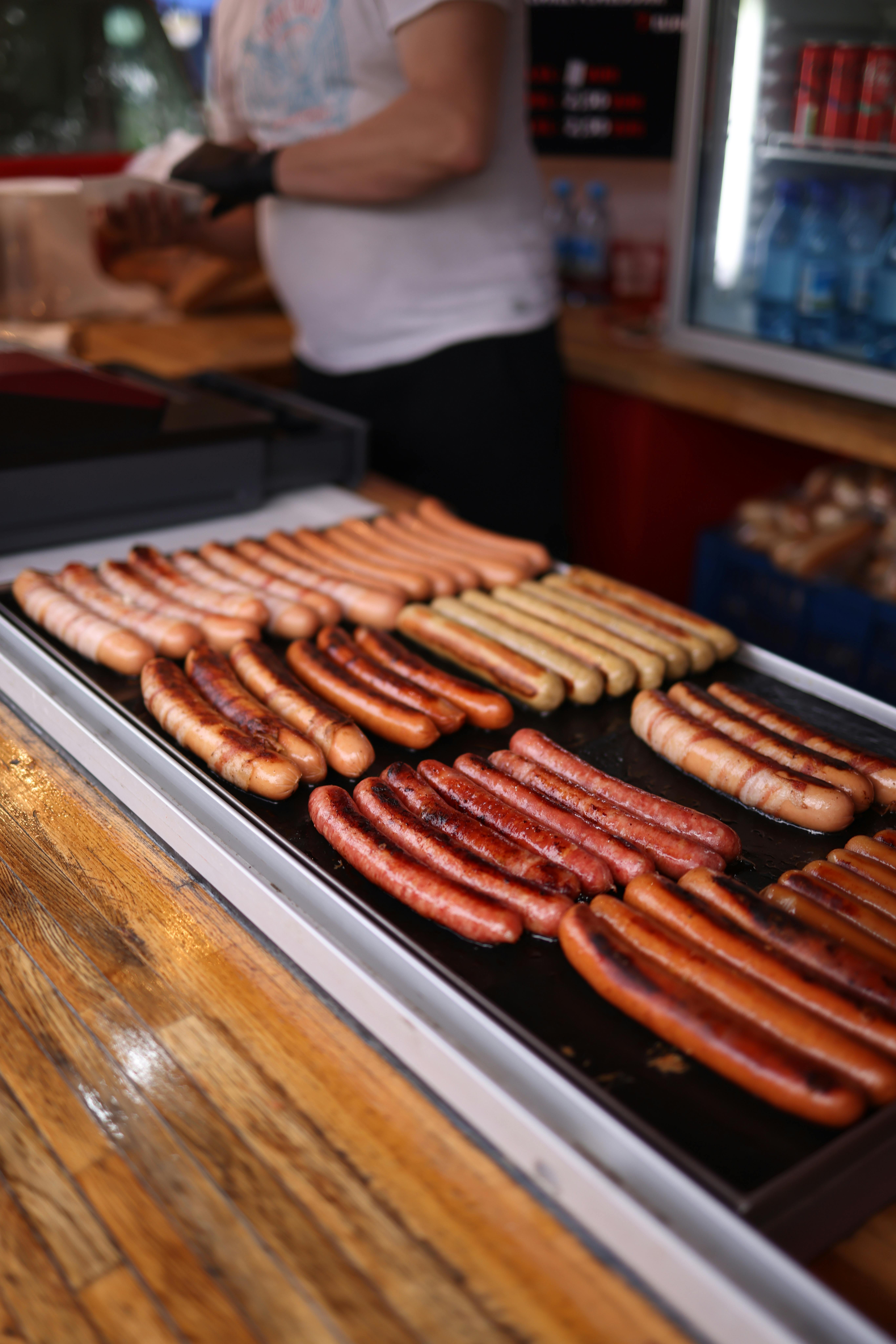 A tray of hot dogs on a counter · Free Stock Photo