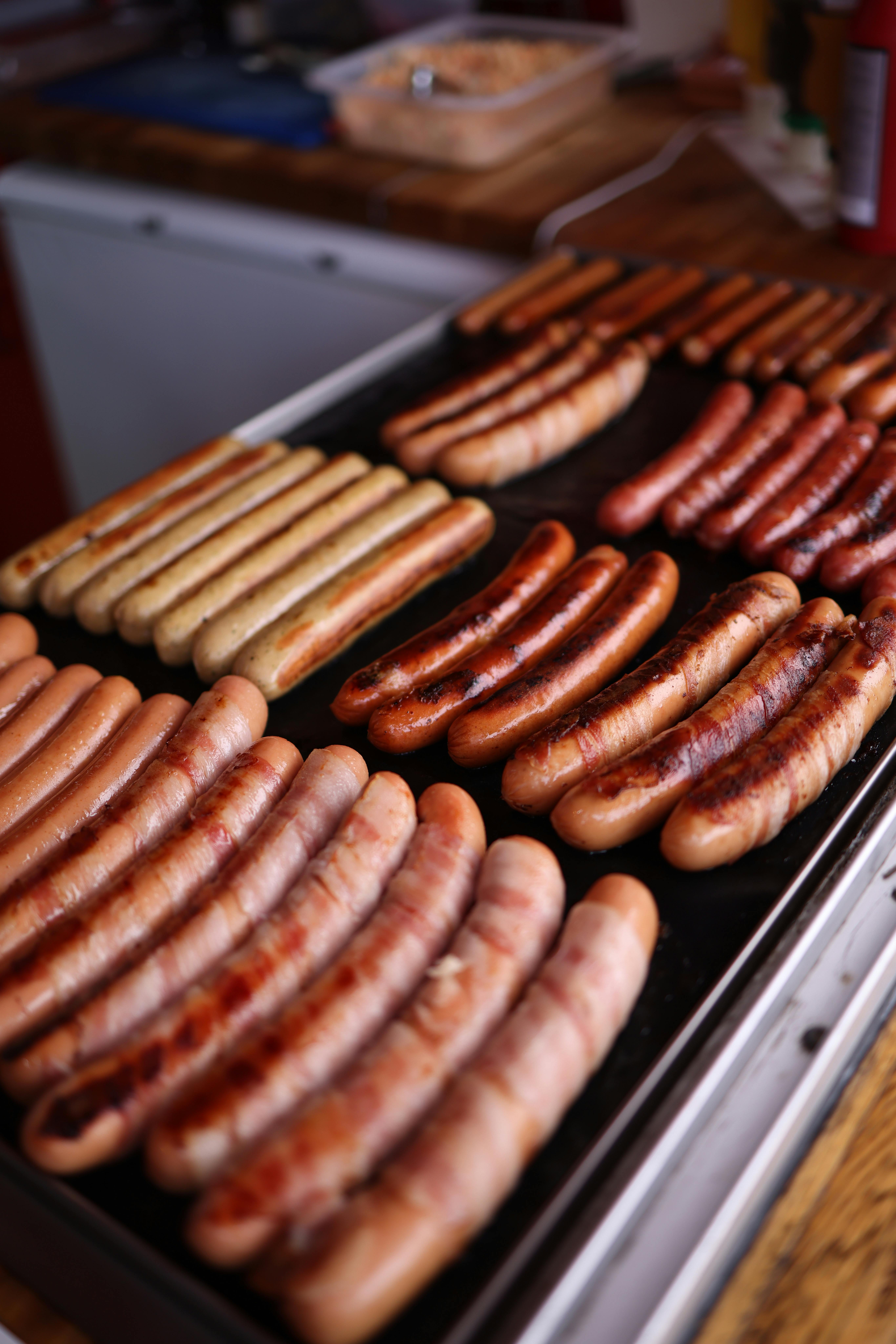 A tray of hot dogs on a counter · Free Stock Photo