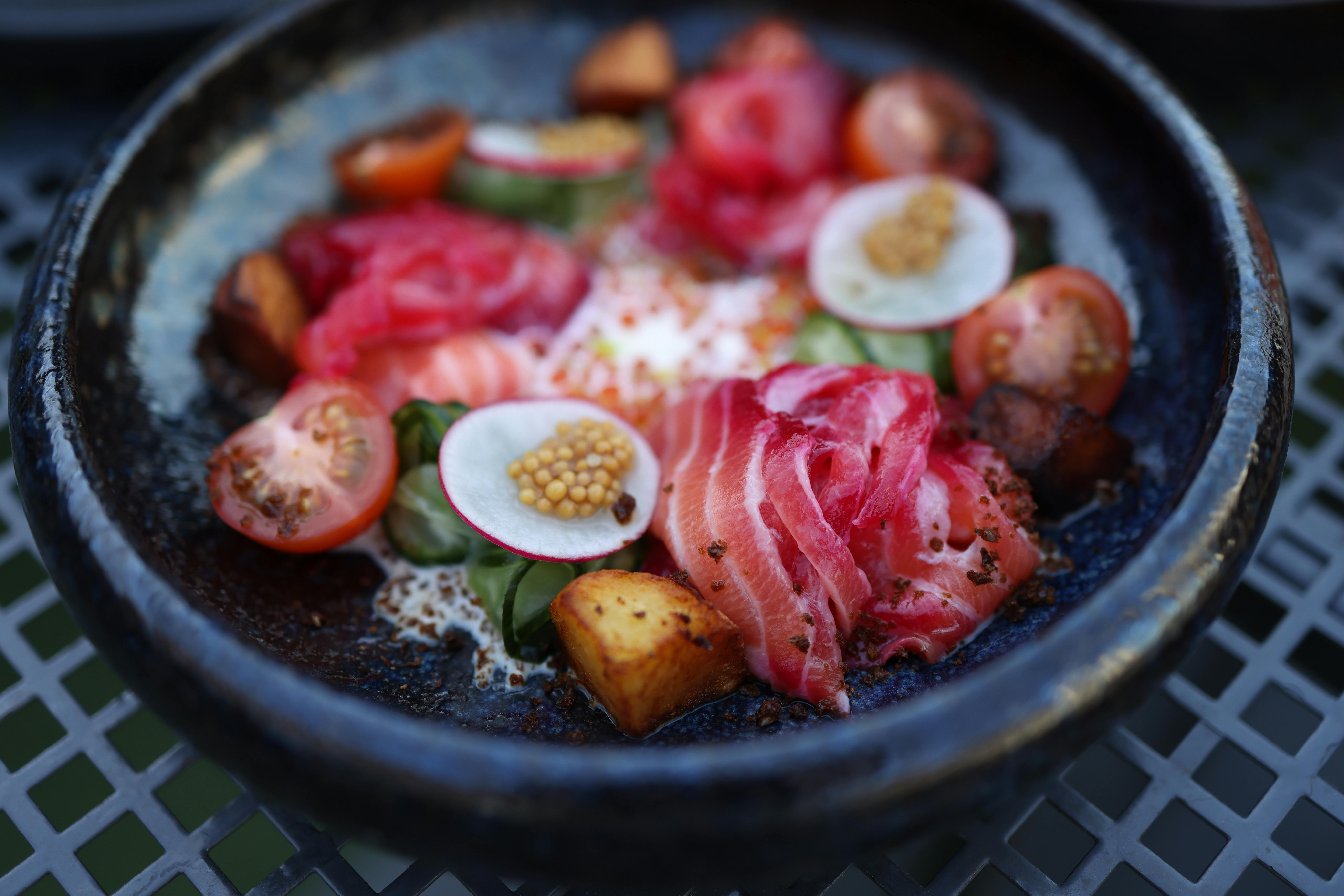 Close-up of a Gourmet Seafood Dish · Free Stock Photo