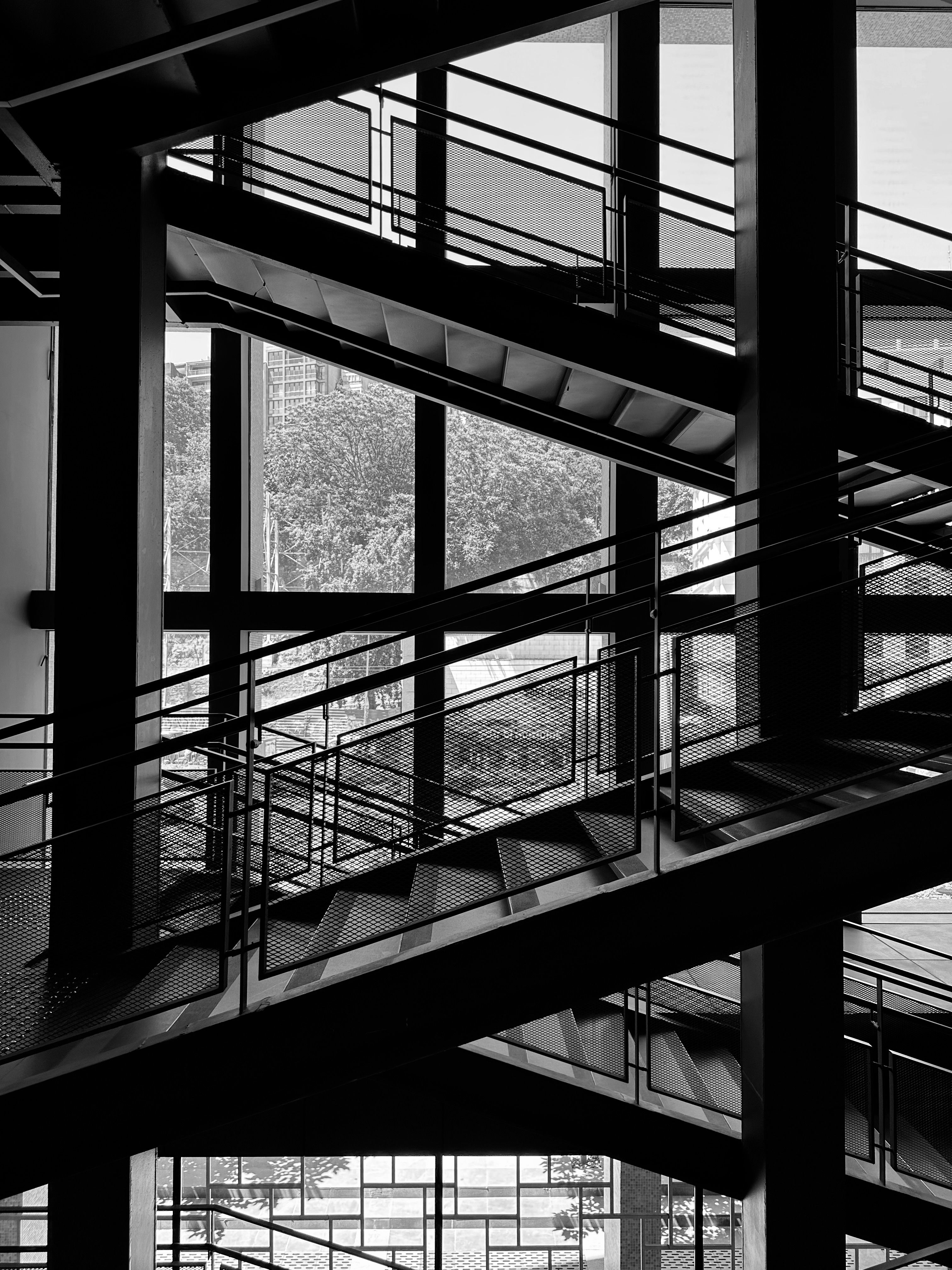 Old-fashioned Diagonal Staircase in Tall Building · Free Stock Photo