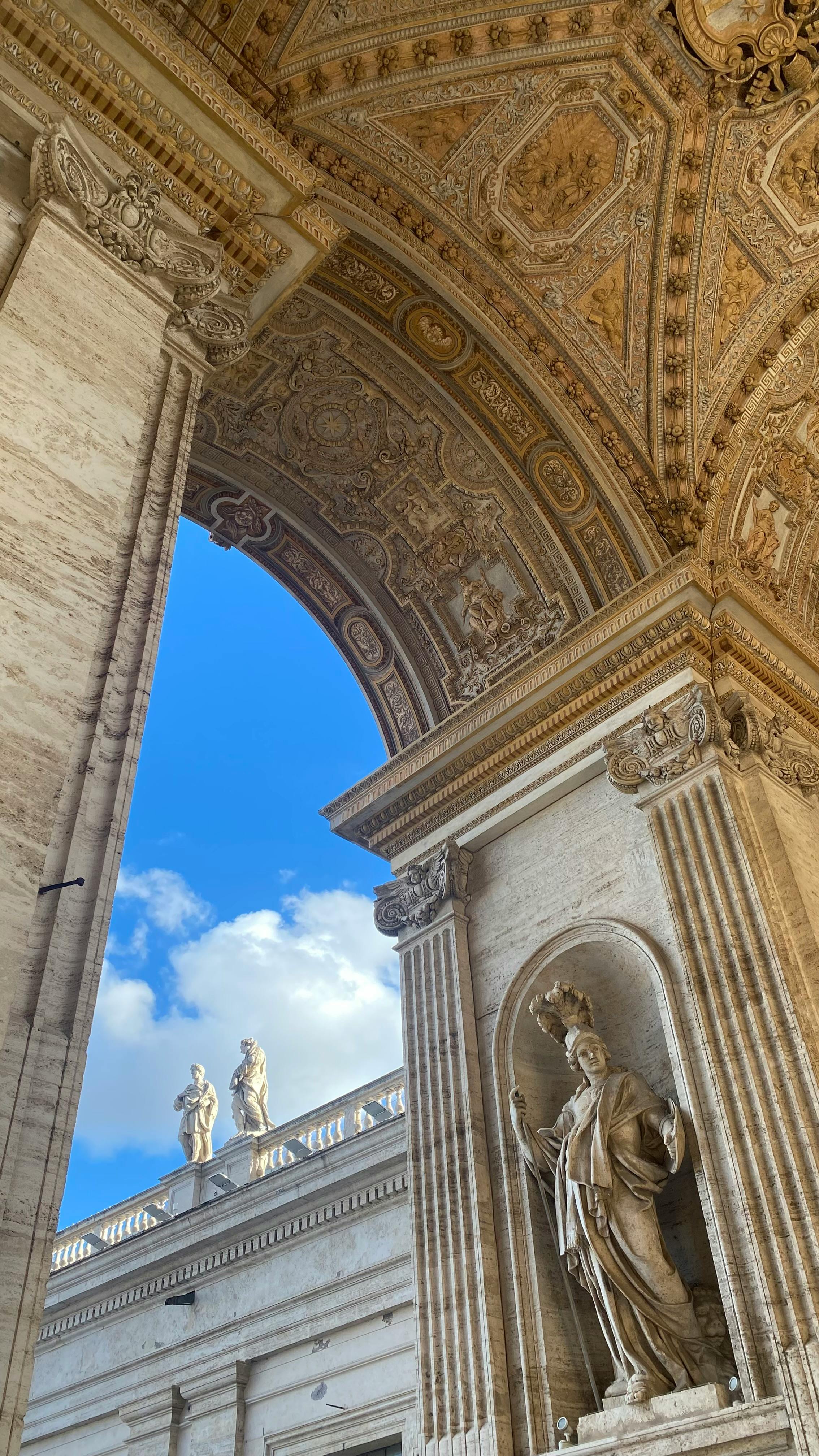 Sculpture of the Niche of the Ornate Arch of Saint Peters Basilica in ...