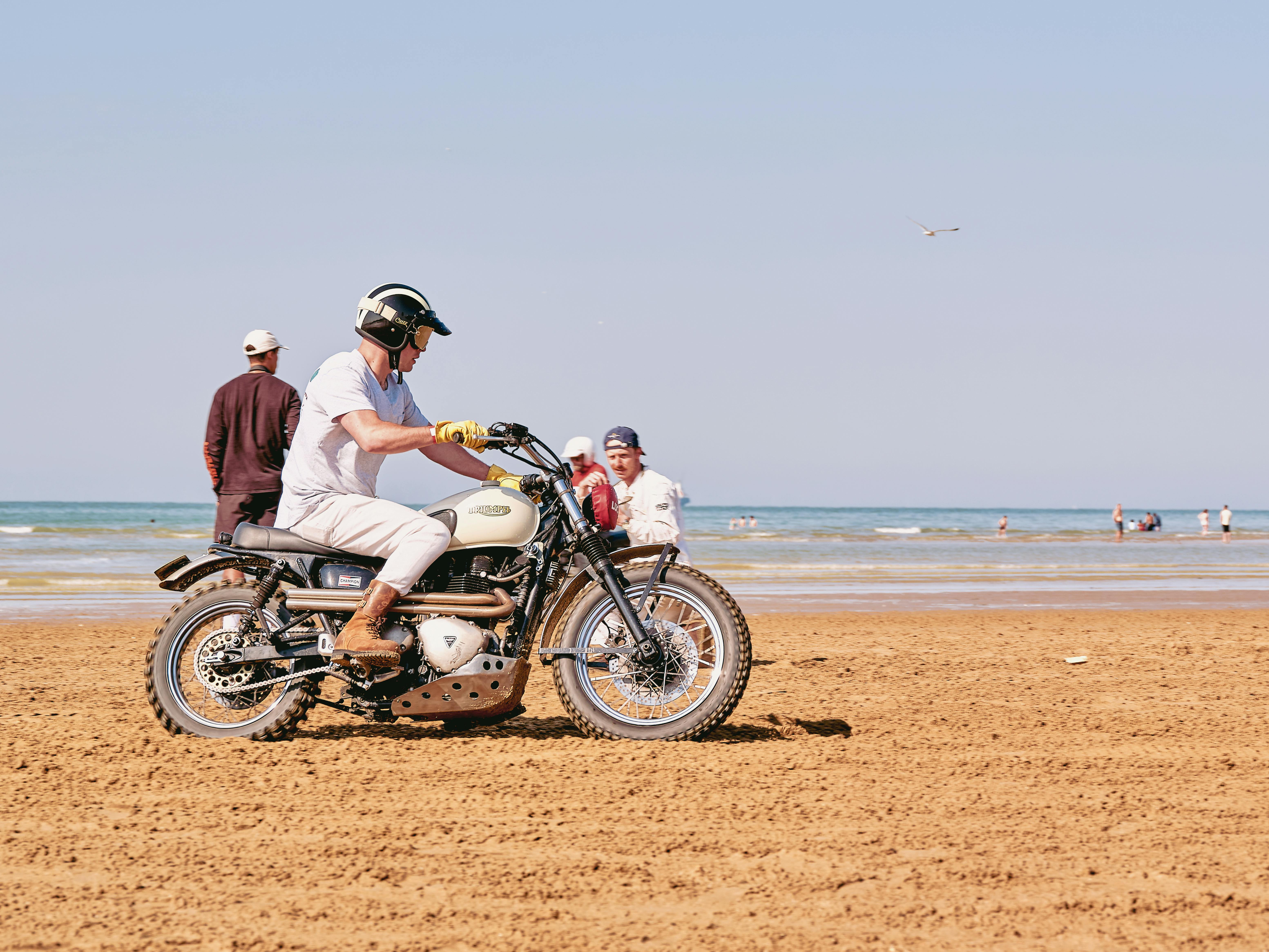 Biker on Motorbike at Beach · Free Stock Photo
