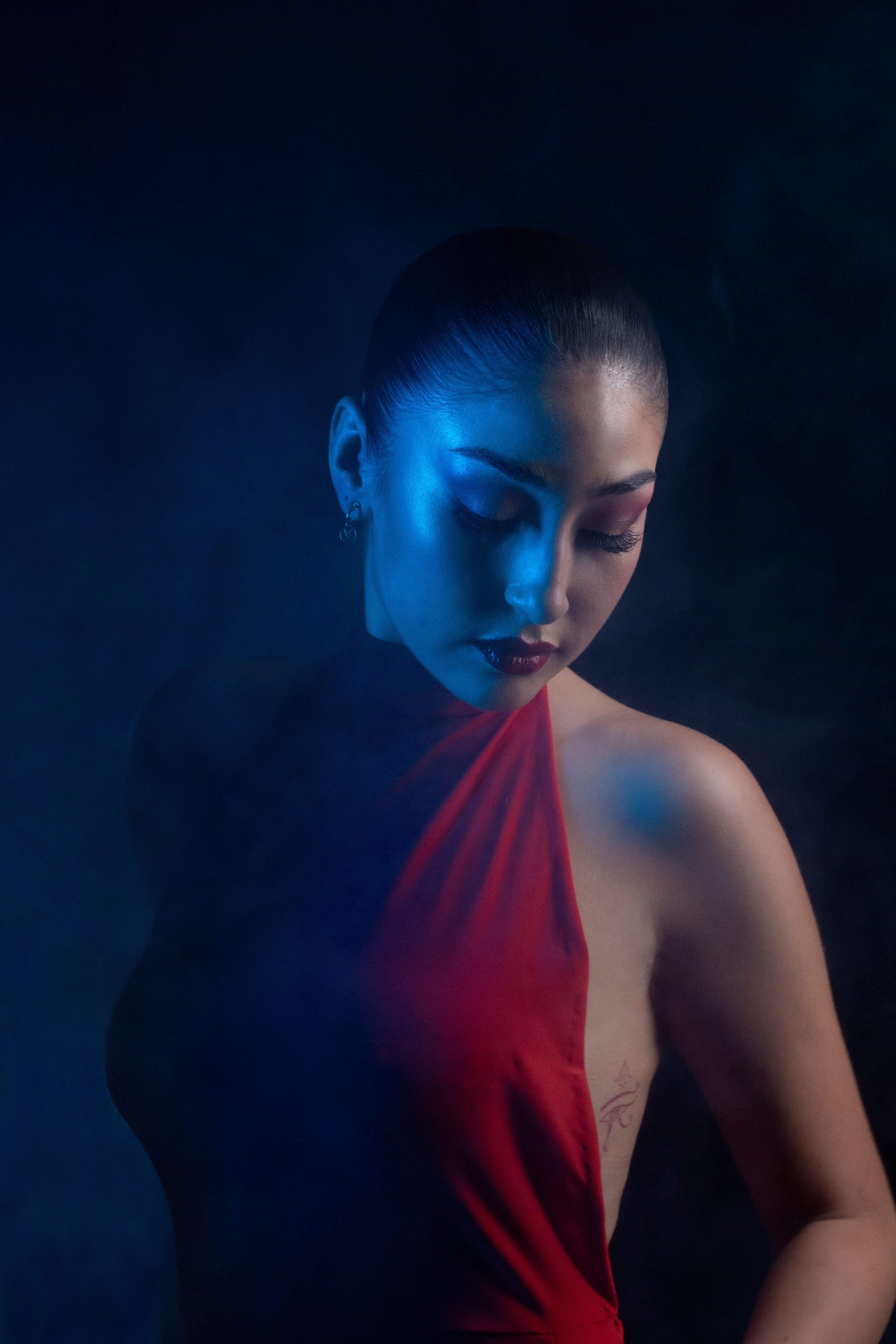 Portrait of Woman in Red Dress · Free Stock Photo