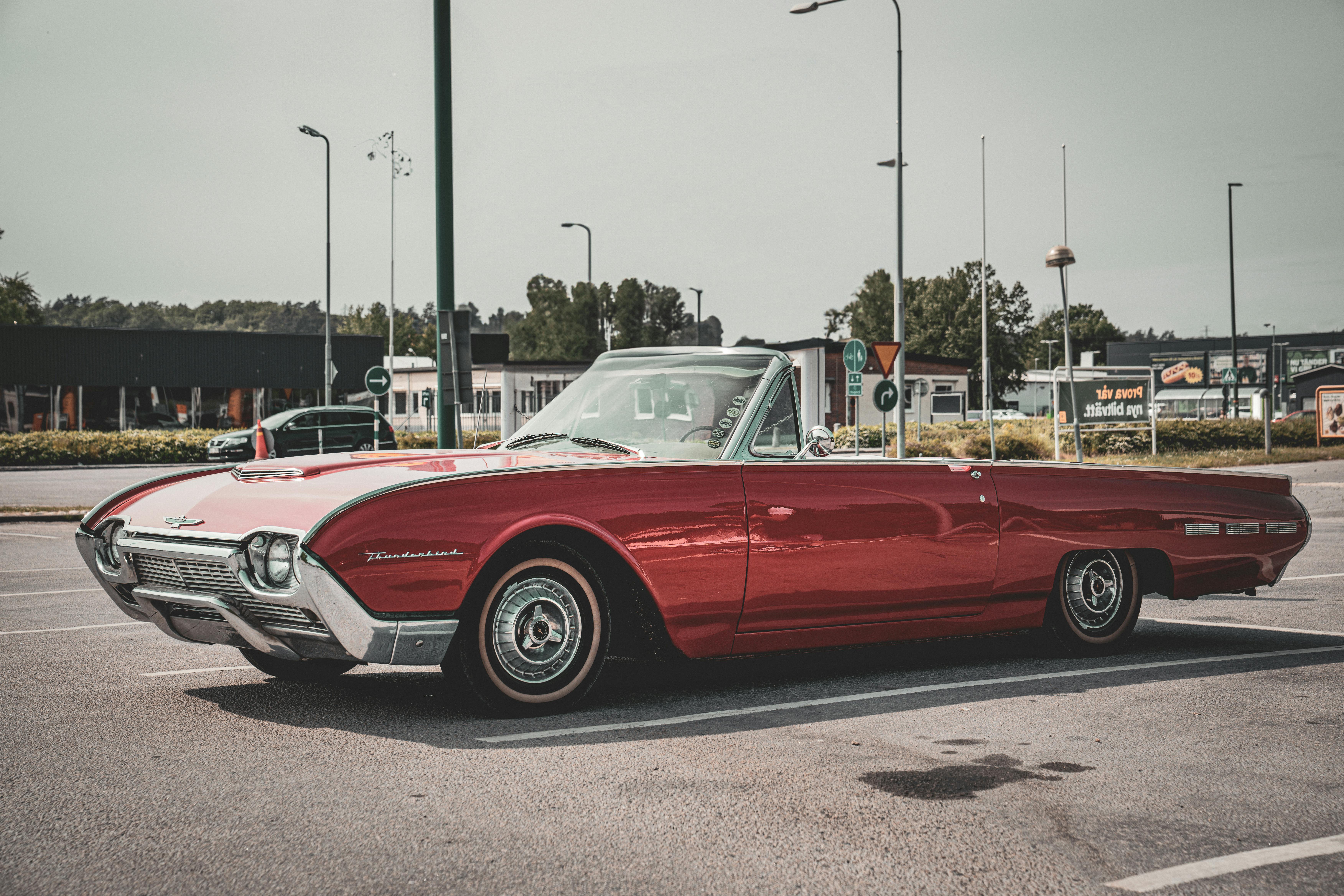 Red, Vintage Ford Thunderbird · Free Stock Photo