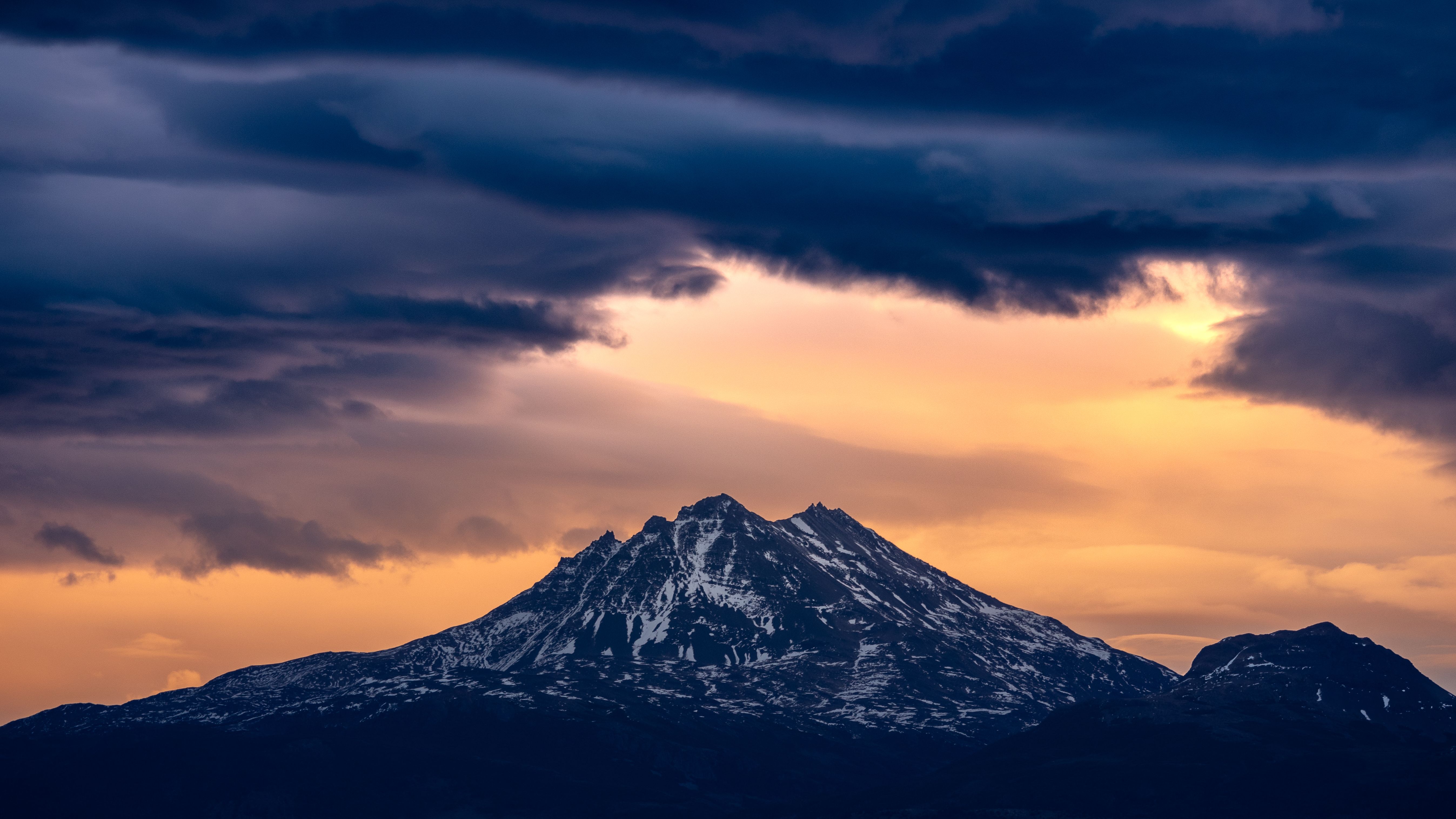 Storm Cloud over Mountains Peak at Sunset · Free Stock Photo