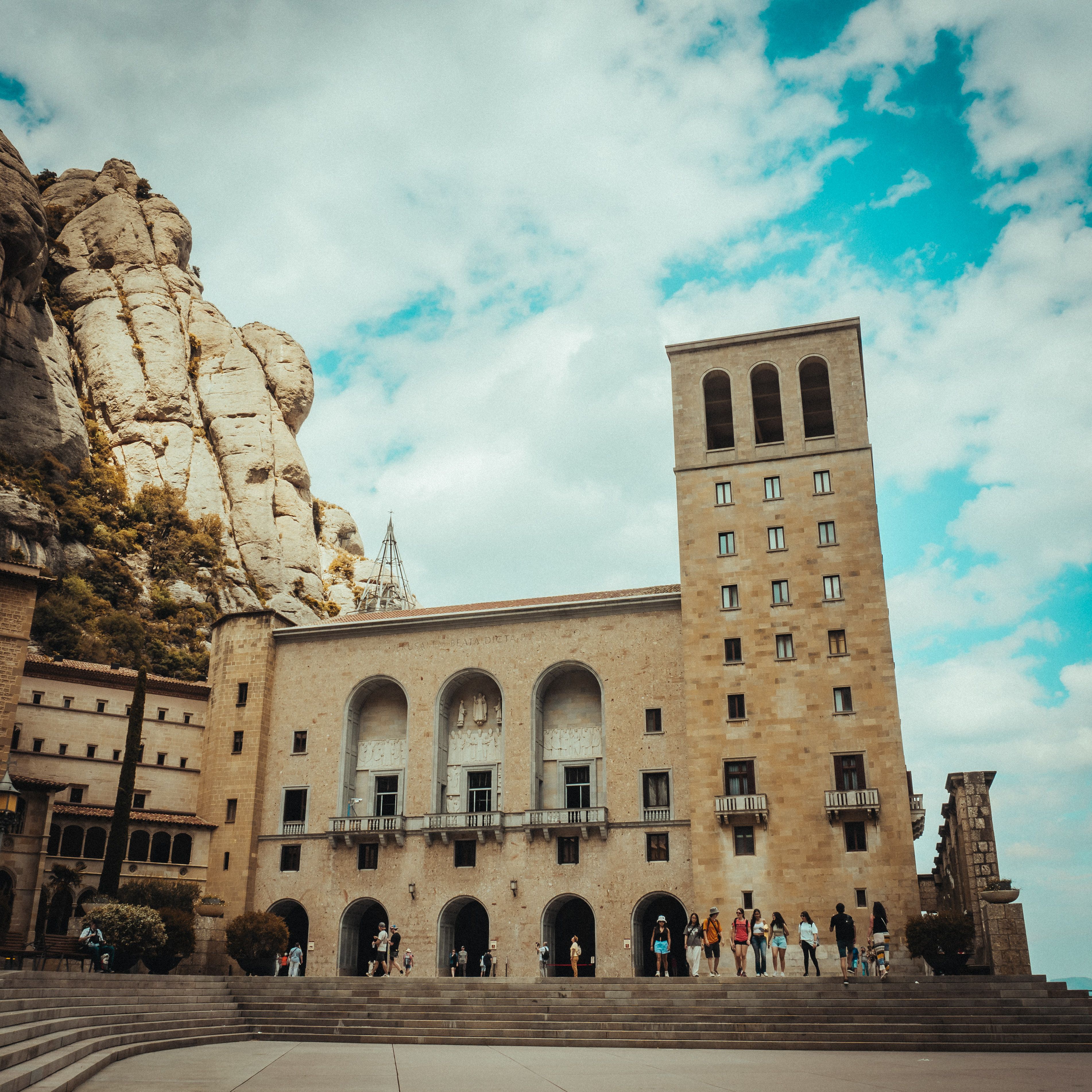 Blue Sky and Clouds over Montserrat Mountain · Free Stock Photo