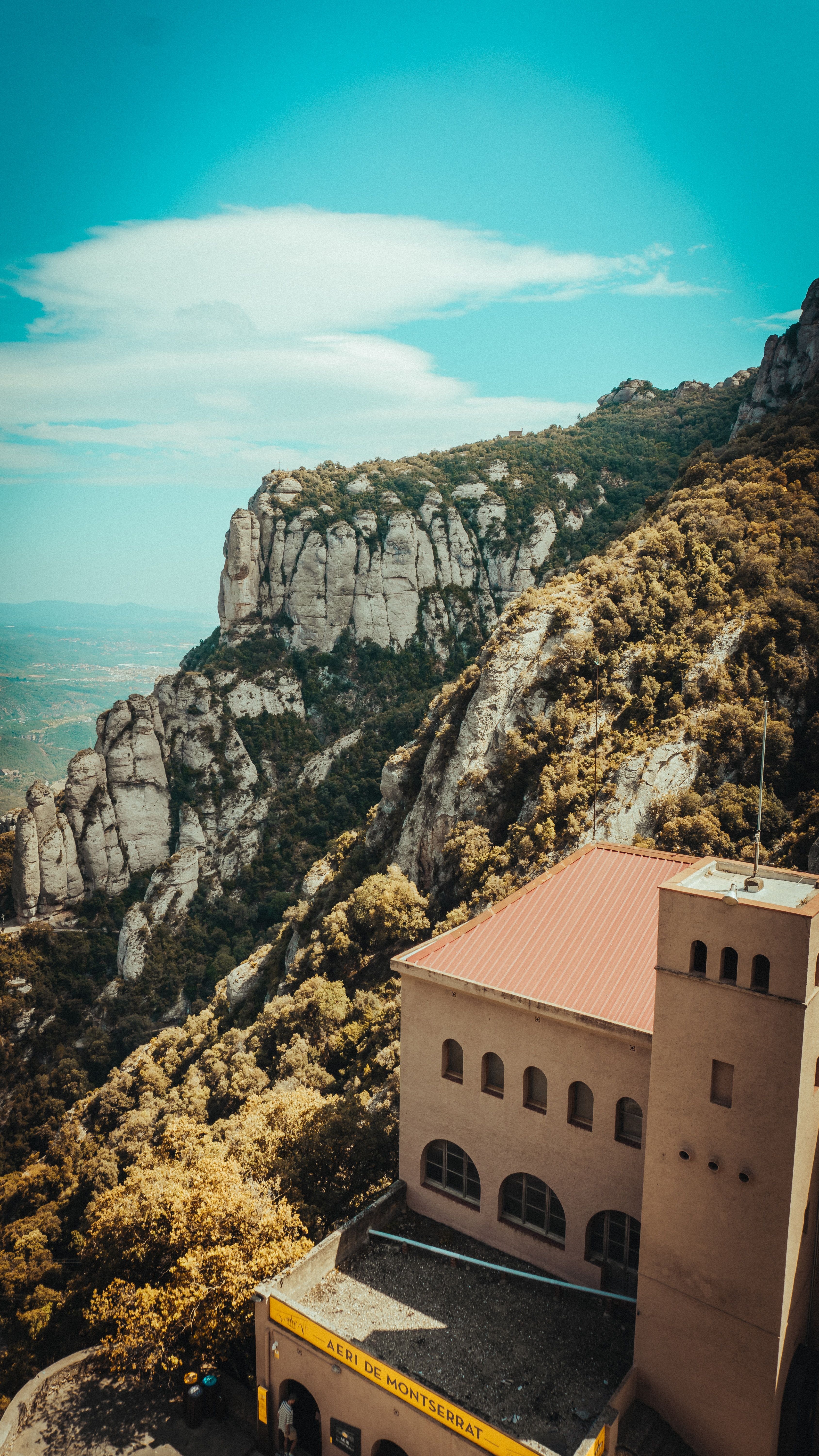 Blue Sky and Clouds over Montserrat Mountain · Free Stock Photo