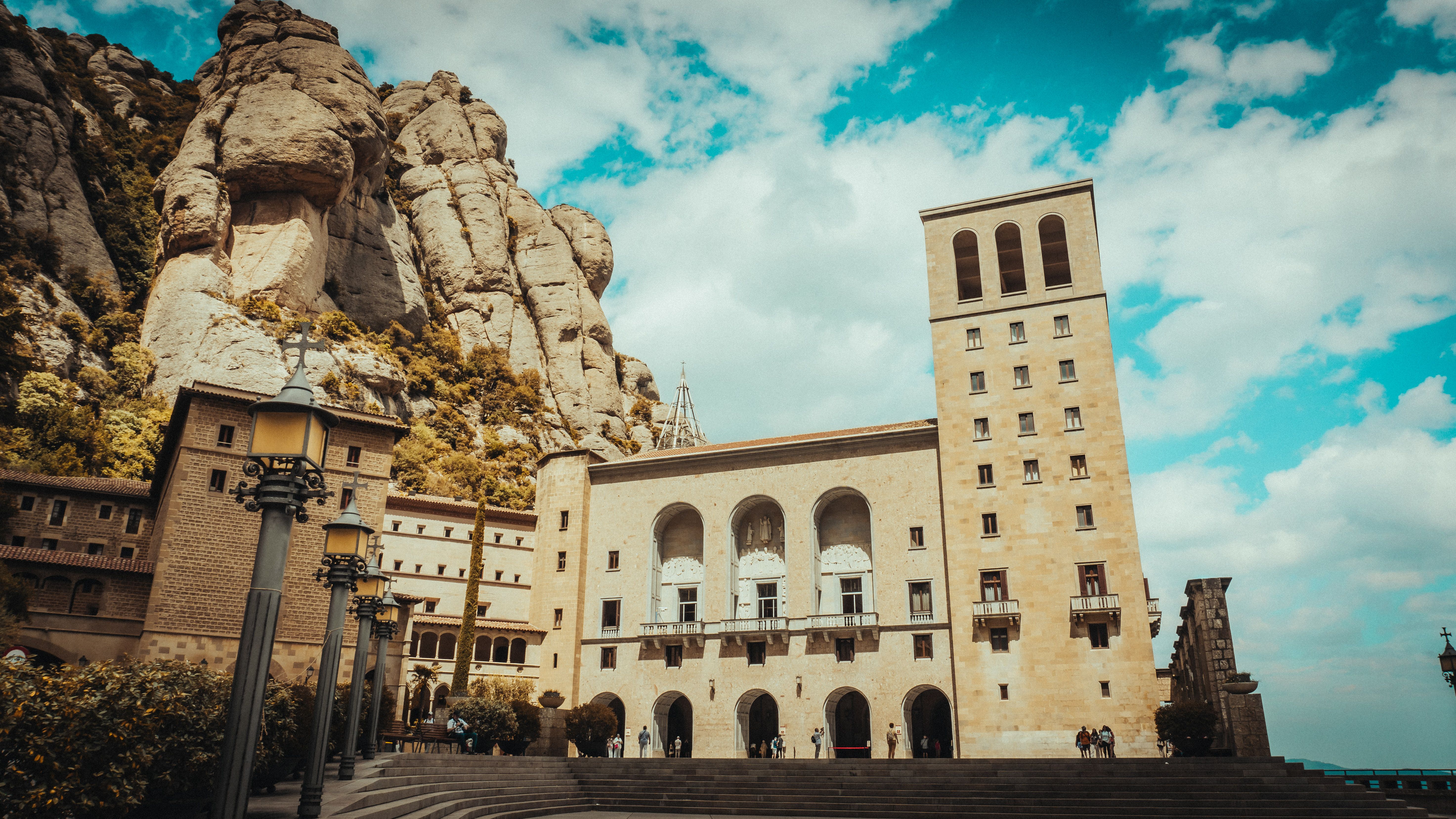 Blue Sky and Clouds over Montserrat Mountain · Free Stock Photo