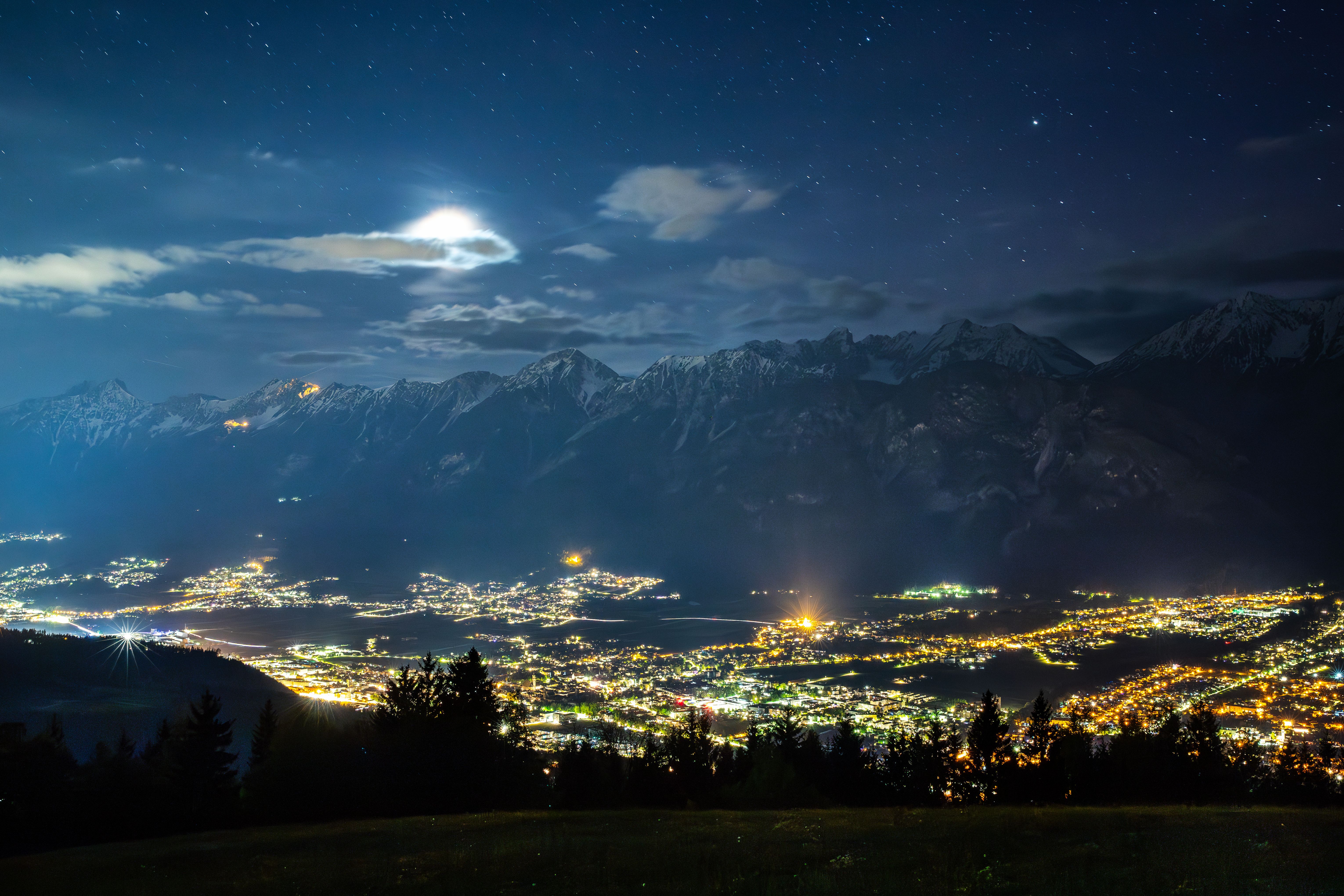 Schwaz Cityscape at Night · Free Stock Photo