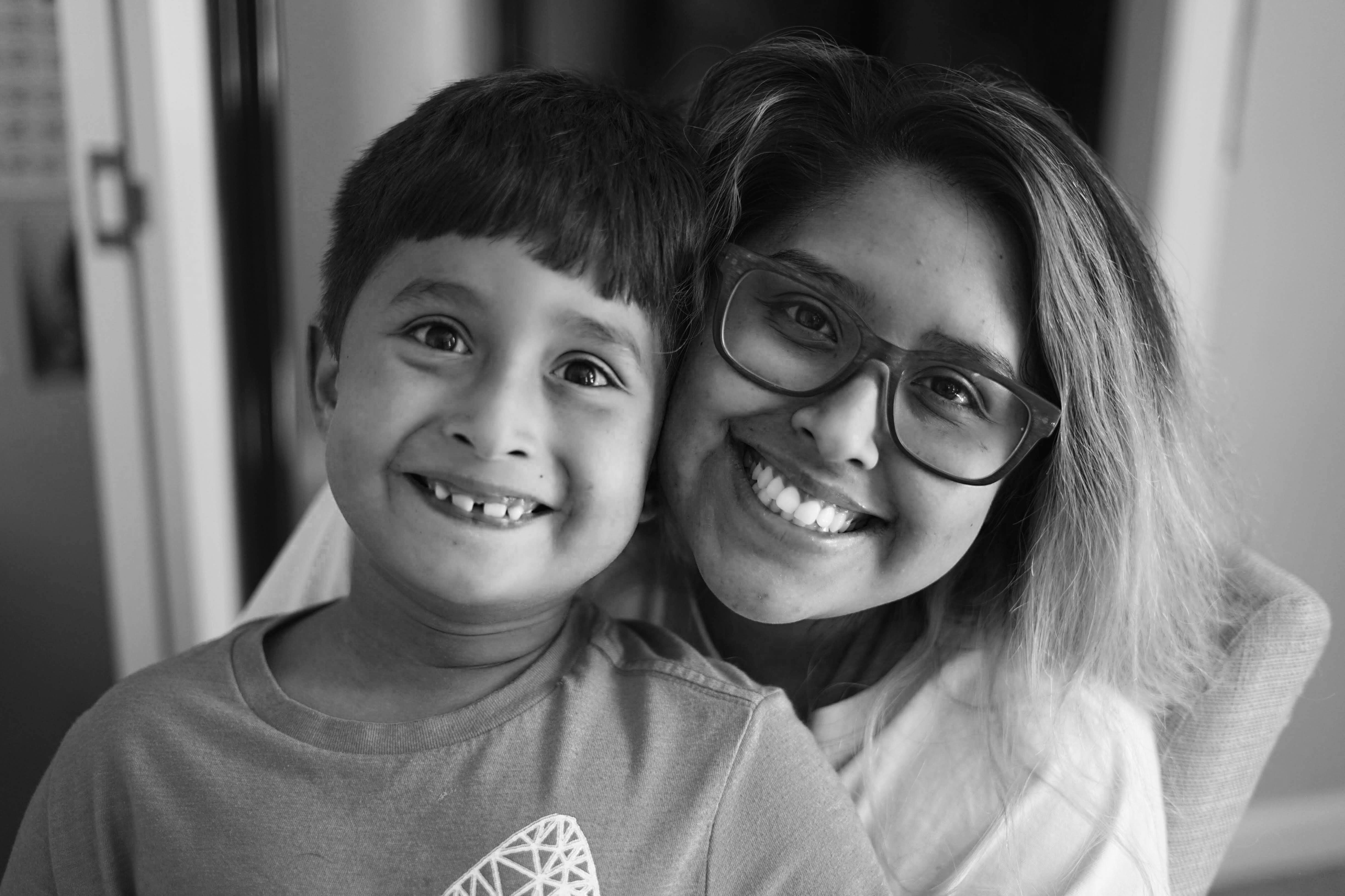 Grayscale Photography of Woman and Boy · Free Stock Photo
