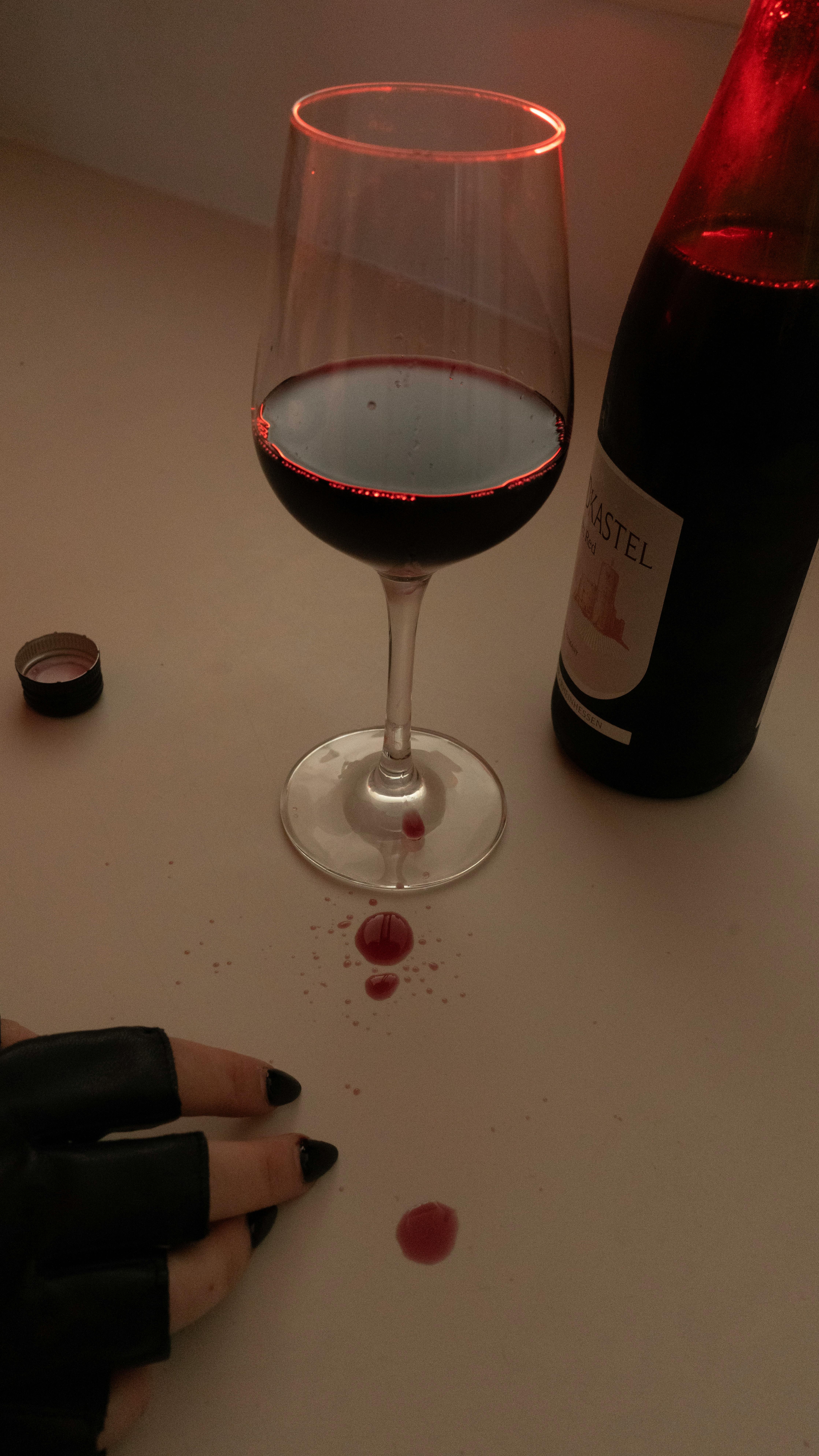 Spilled Red Wine From A Glass · Free Stock Photo