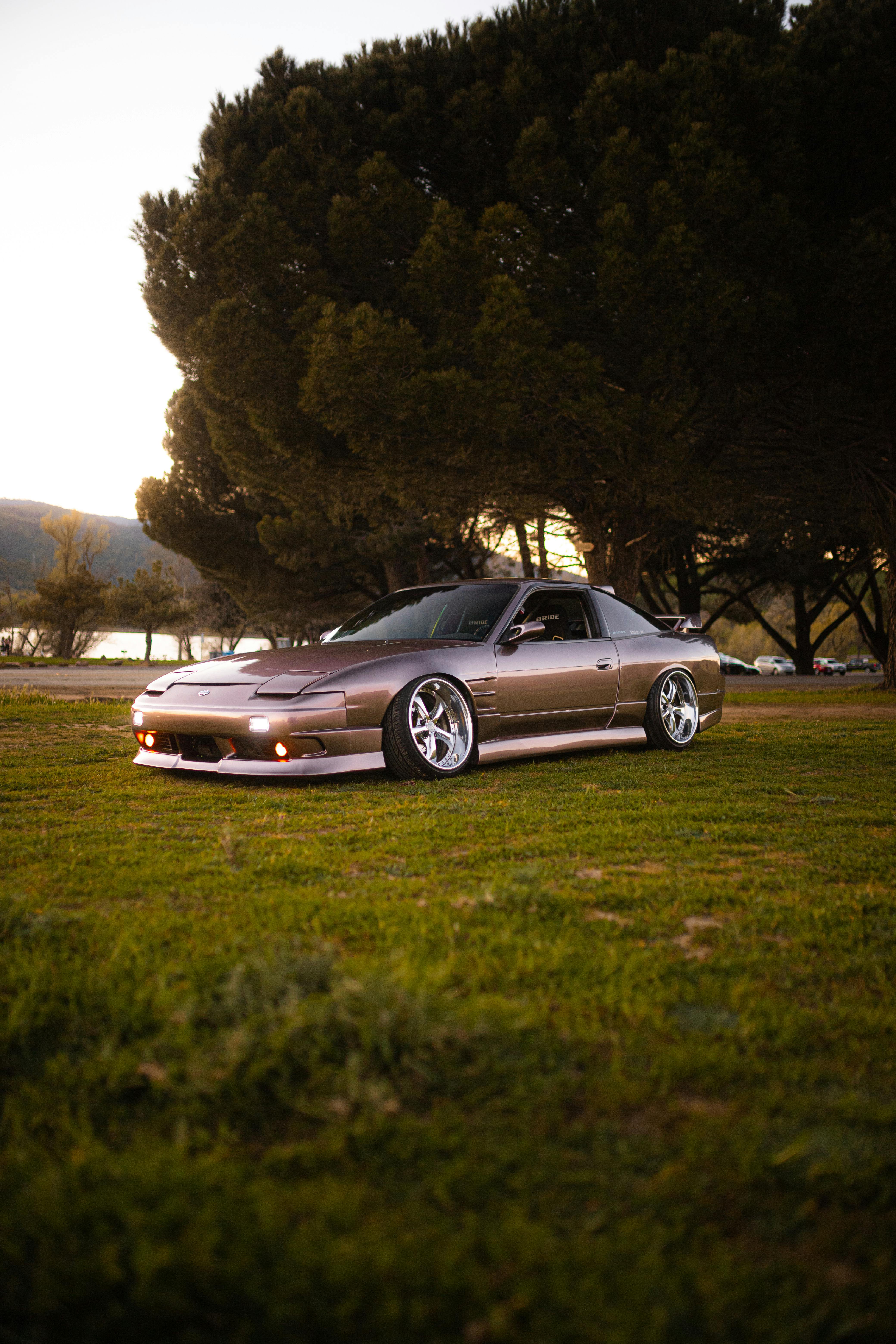 Silver, Tuned Nissan 180SX at Park · Free Stock Photo