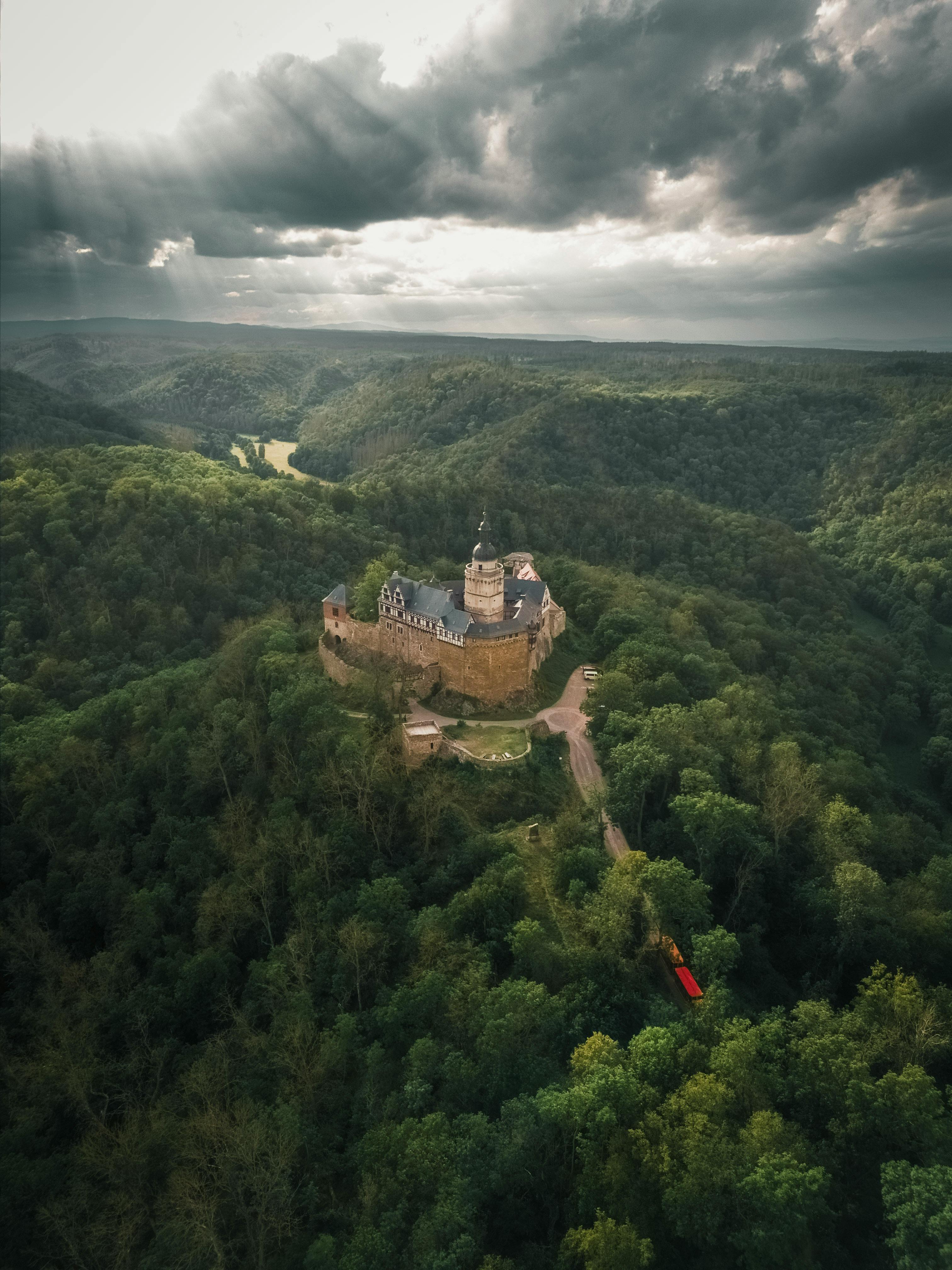 Aerial View of Falkenstein Castle in Harz Germany · Free Stock Photo
