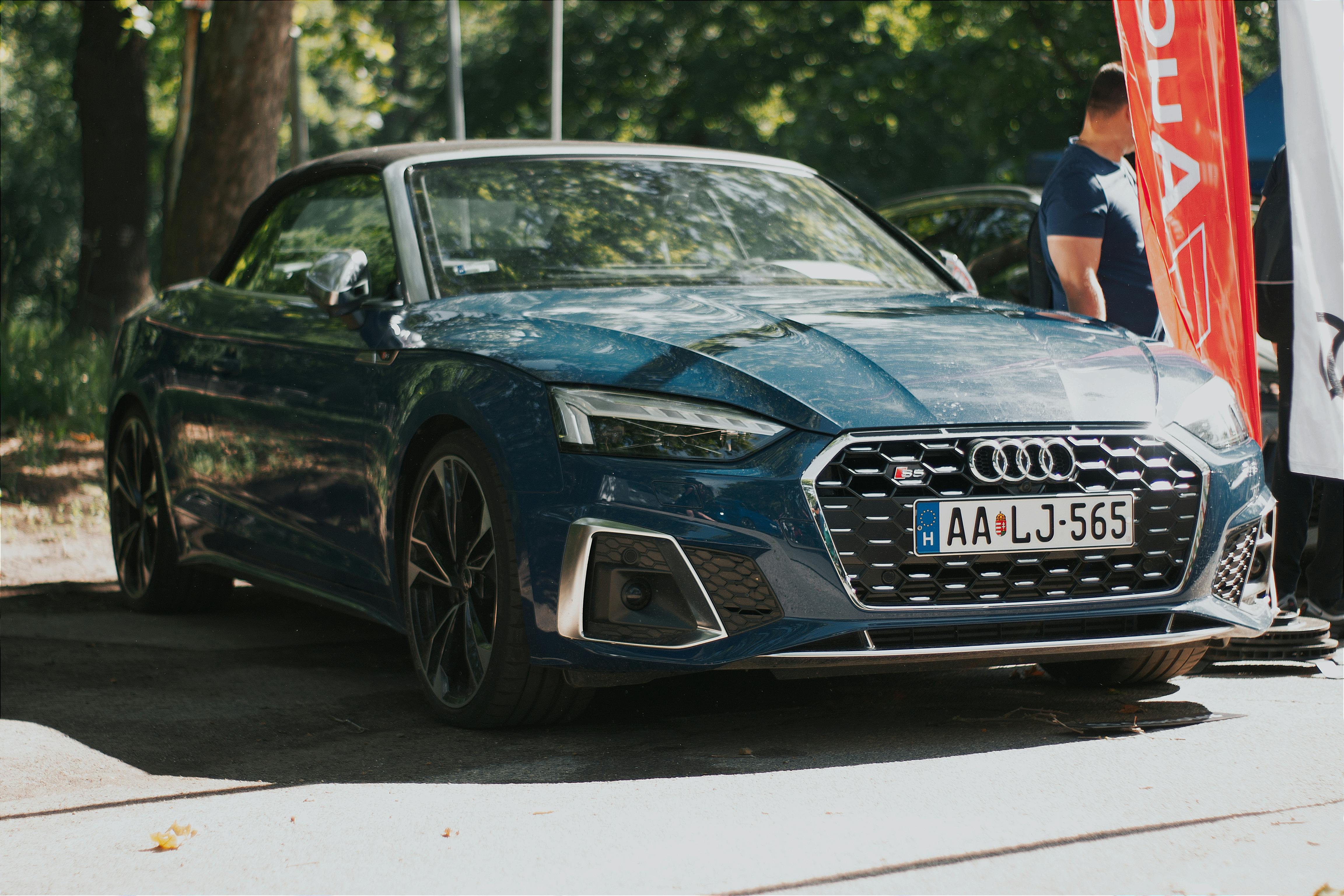 Parked Blue Audi S5 Convertible · Free Stock Photo