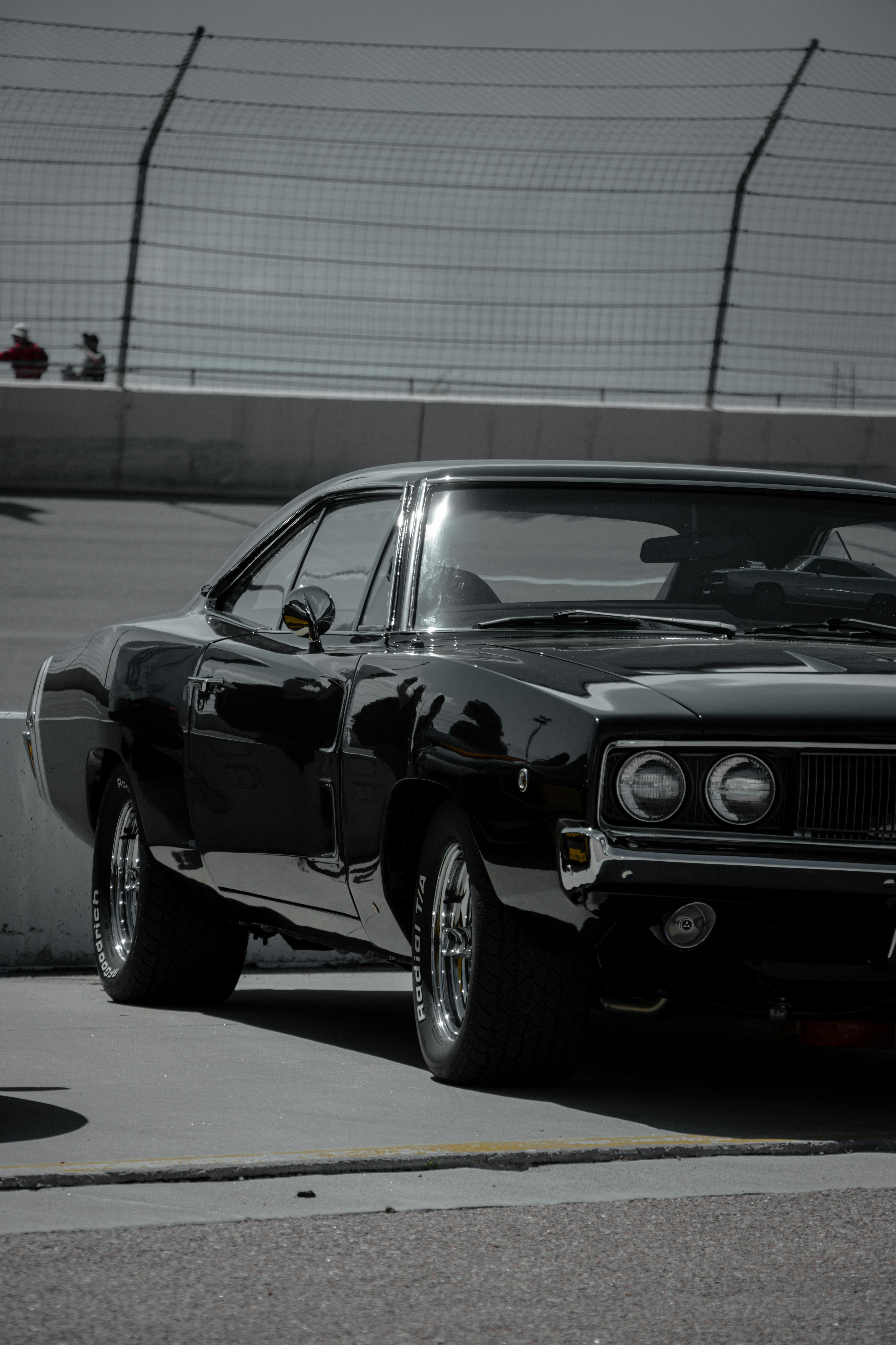 Gray Muscle Car with Light on Headlight · Free Stock Photo