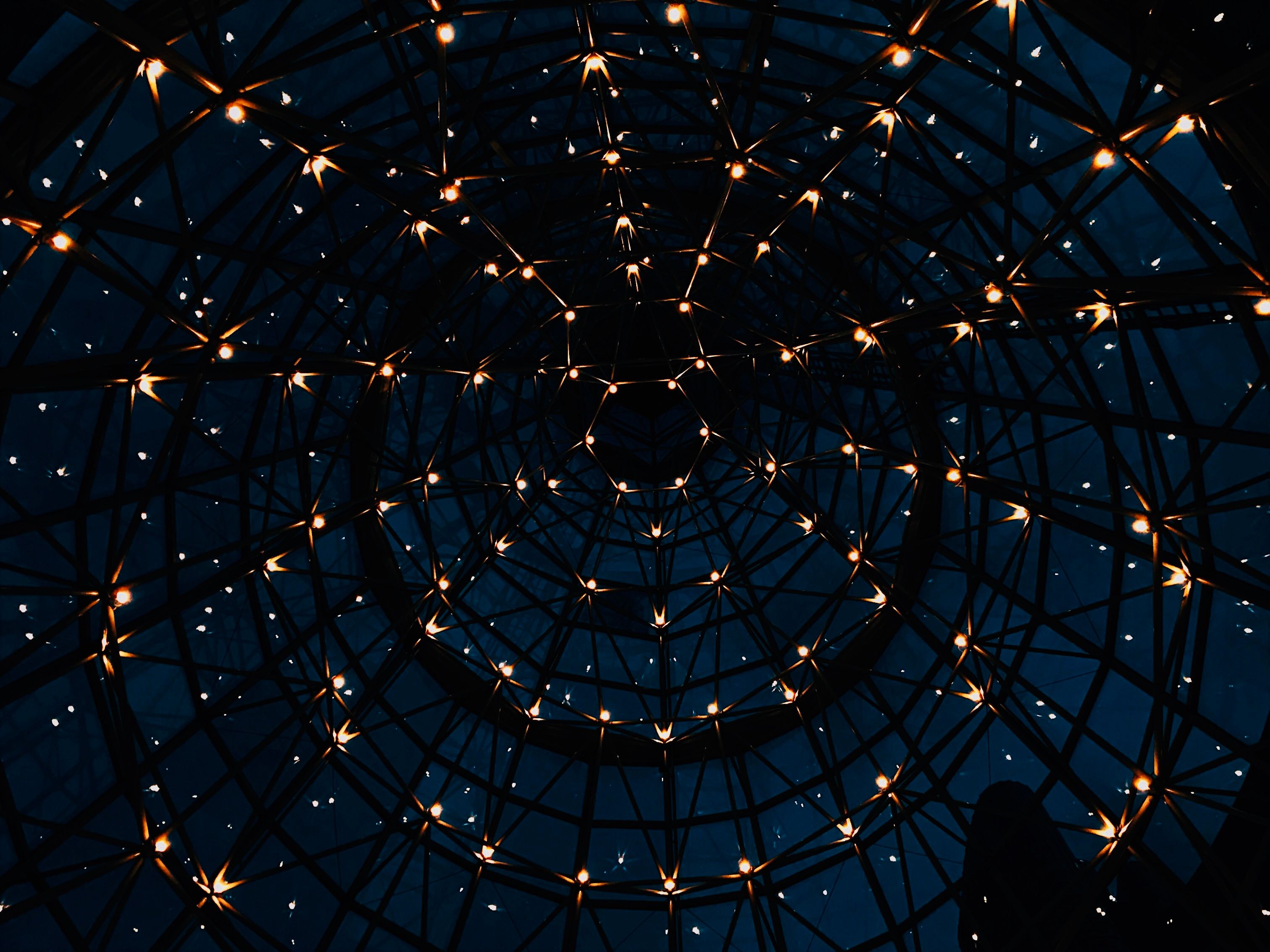 Dome with lights at dark night · Free Stock Photo