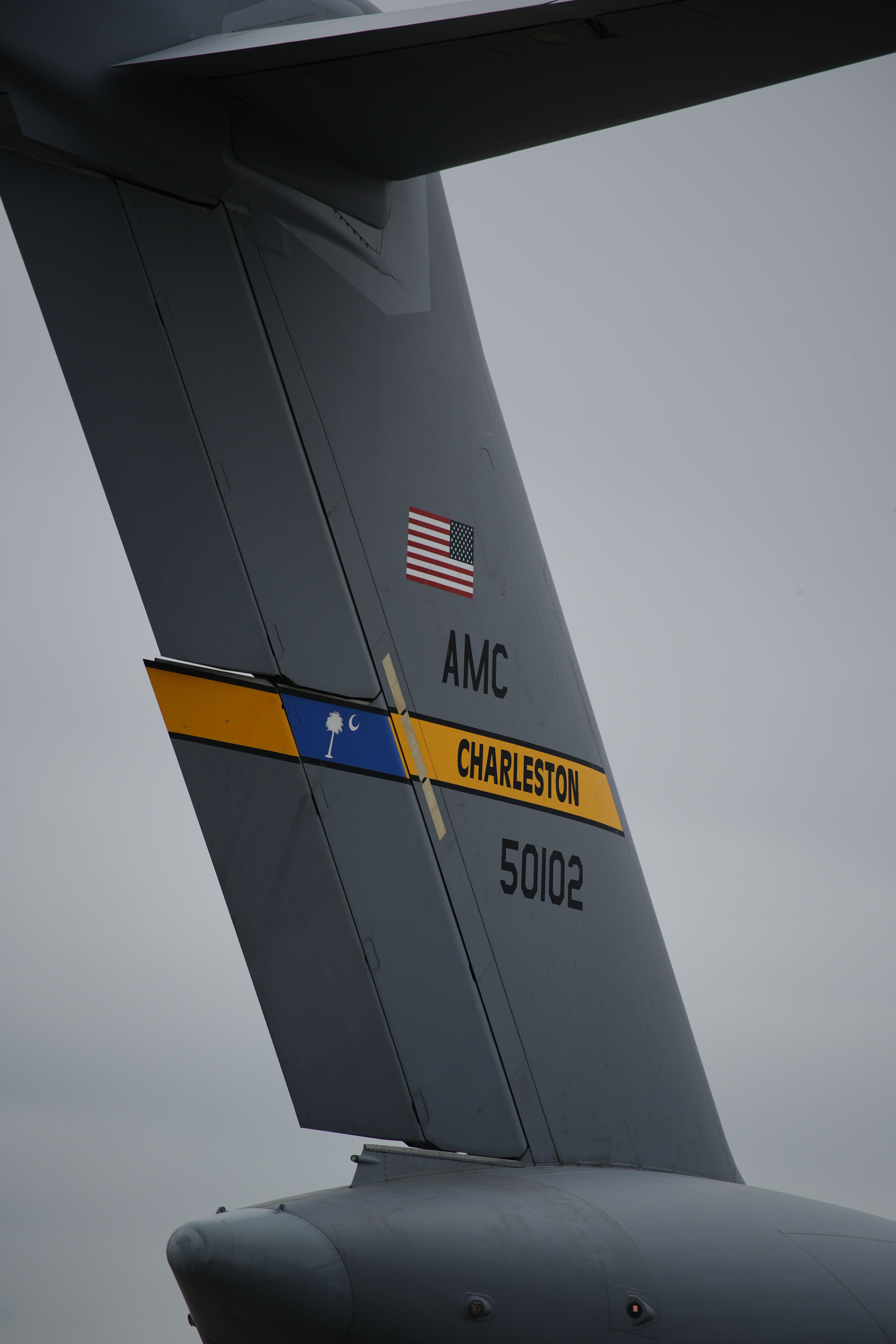 Tail of Military Transport Aircraft Boeing C-17 Globemaster III · Free ...