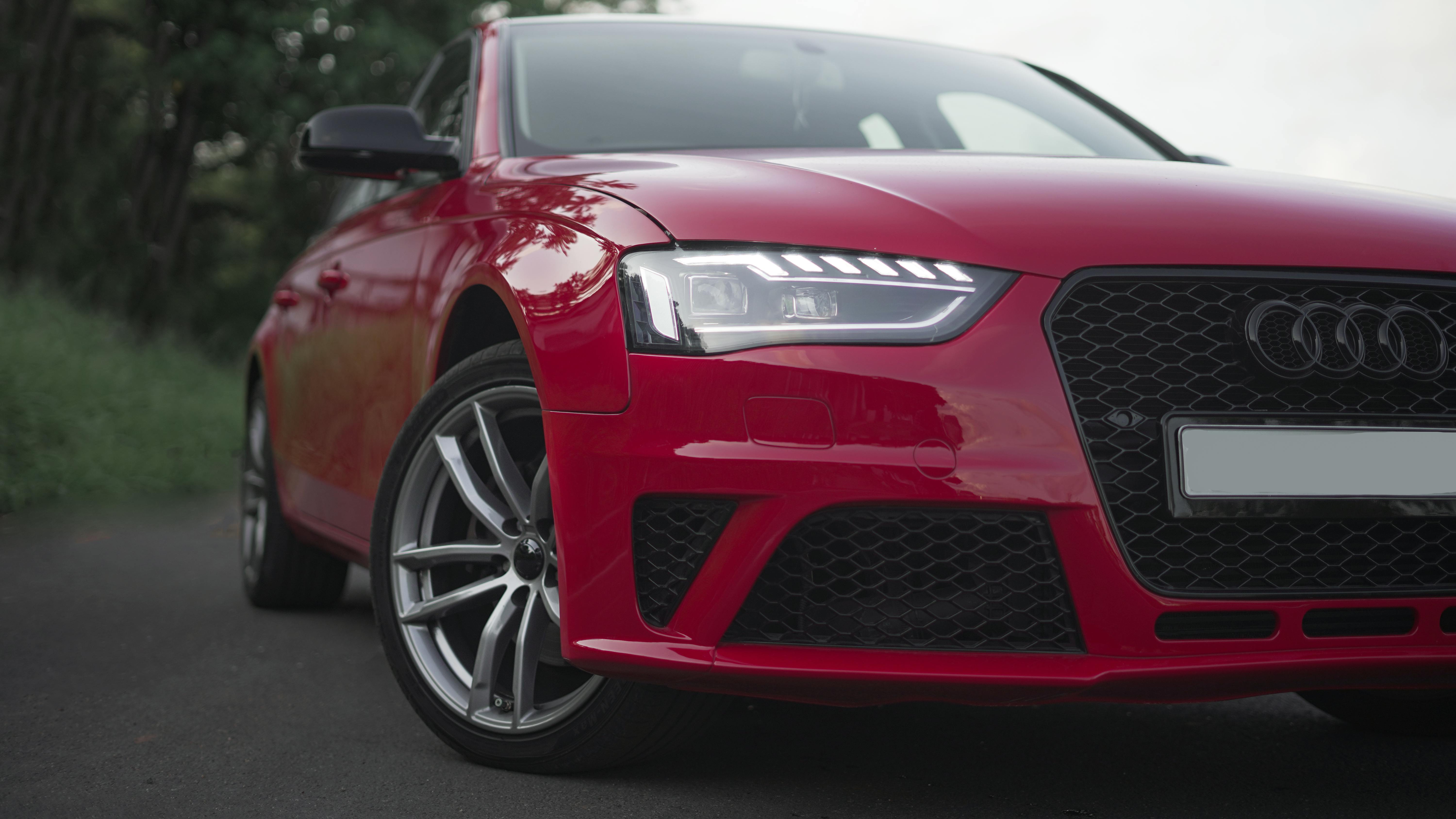 Photo gratuite de audi, mise au point sélective, rouge, route, rs4 ...