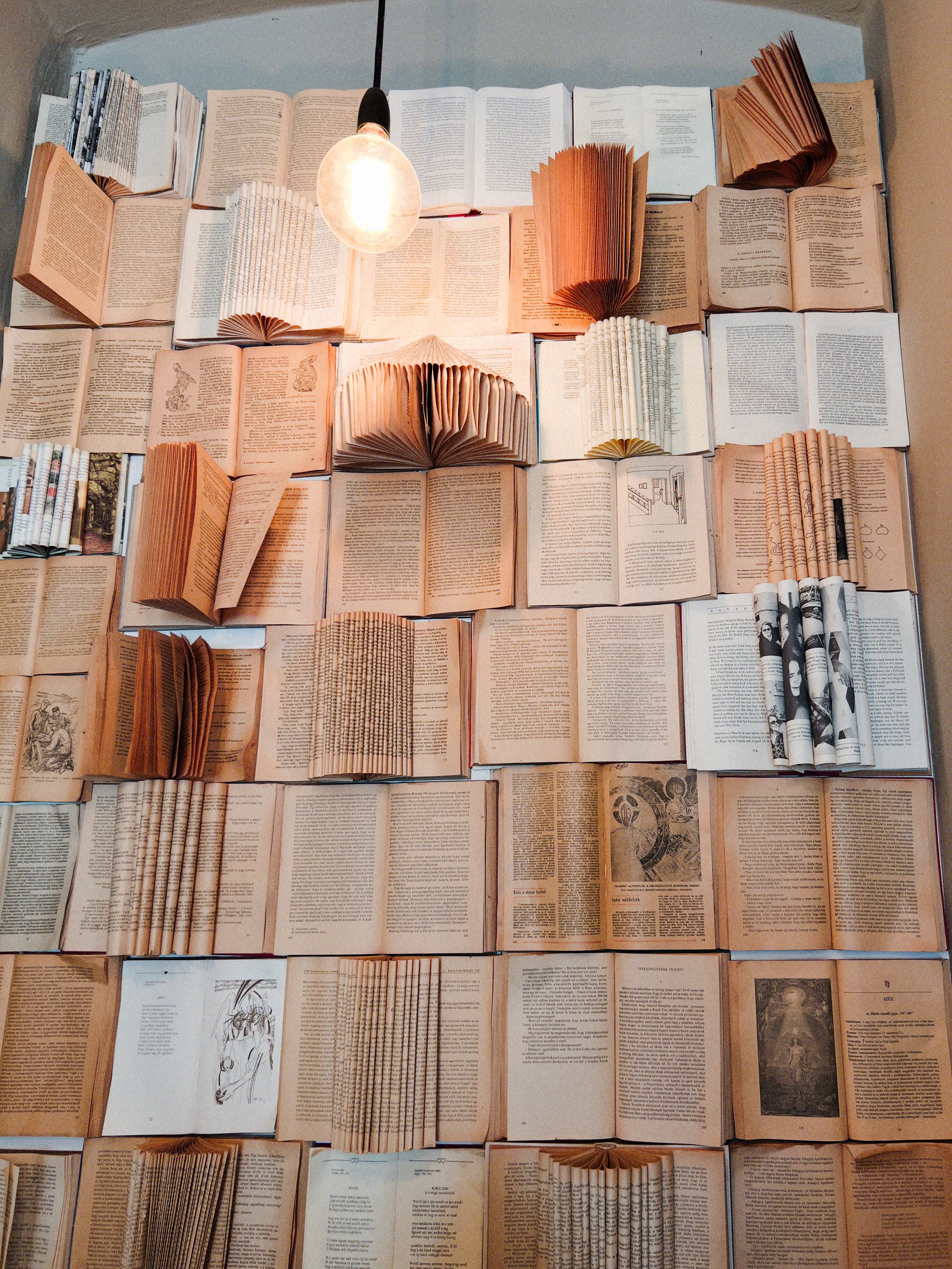 Open Books on Wall · Free Stock Photo