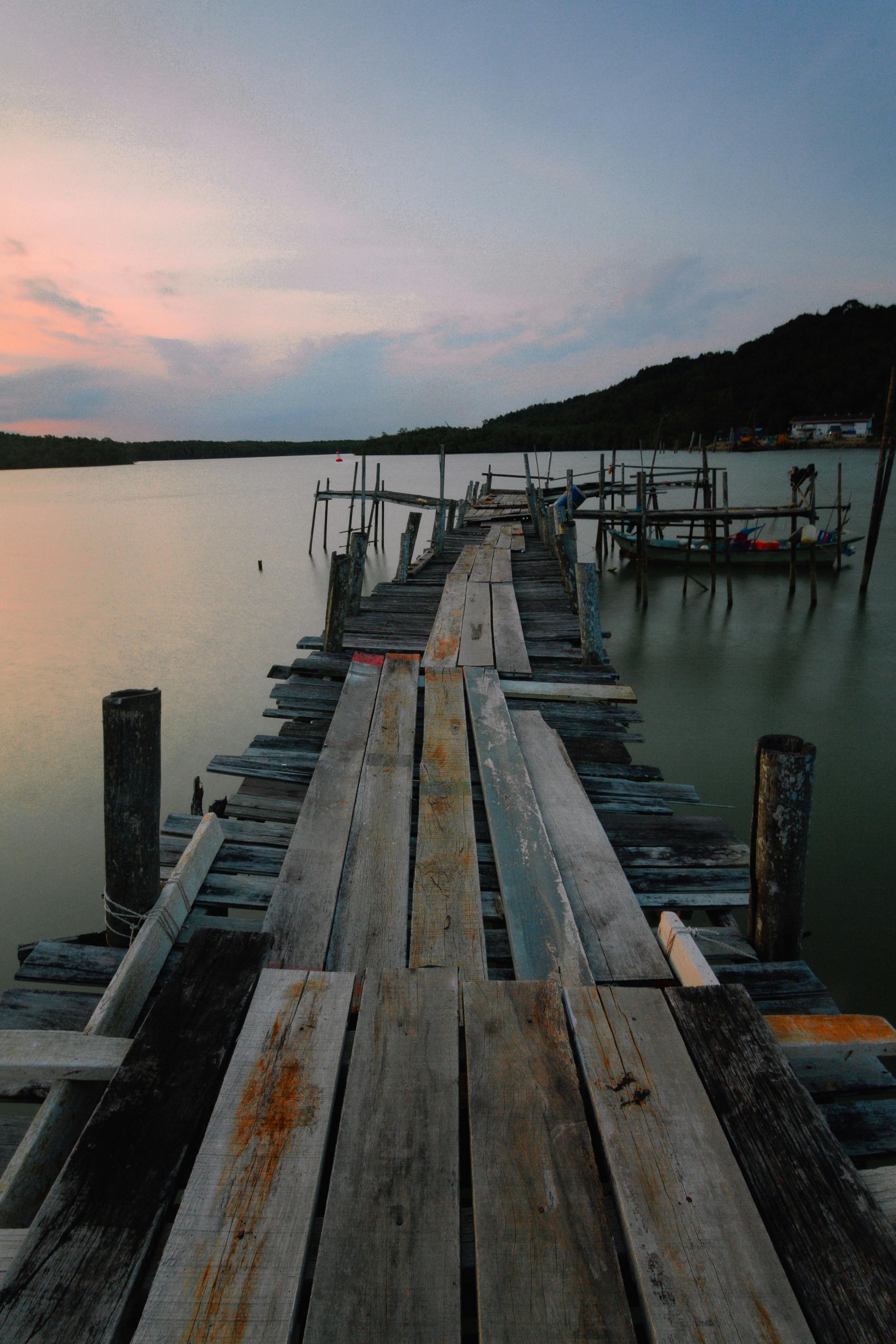 Wooden Dock at Sunset View · Free Stock Photo
