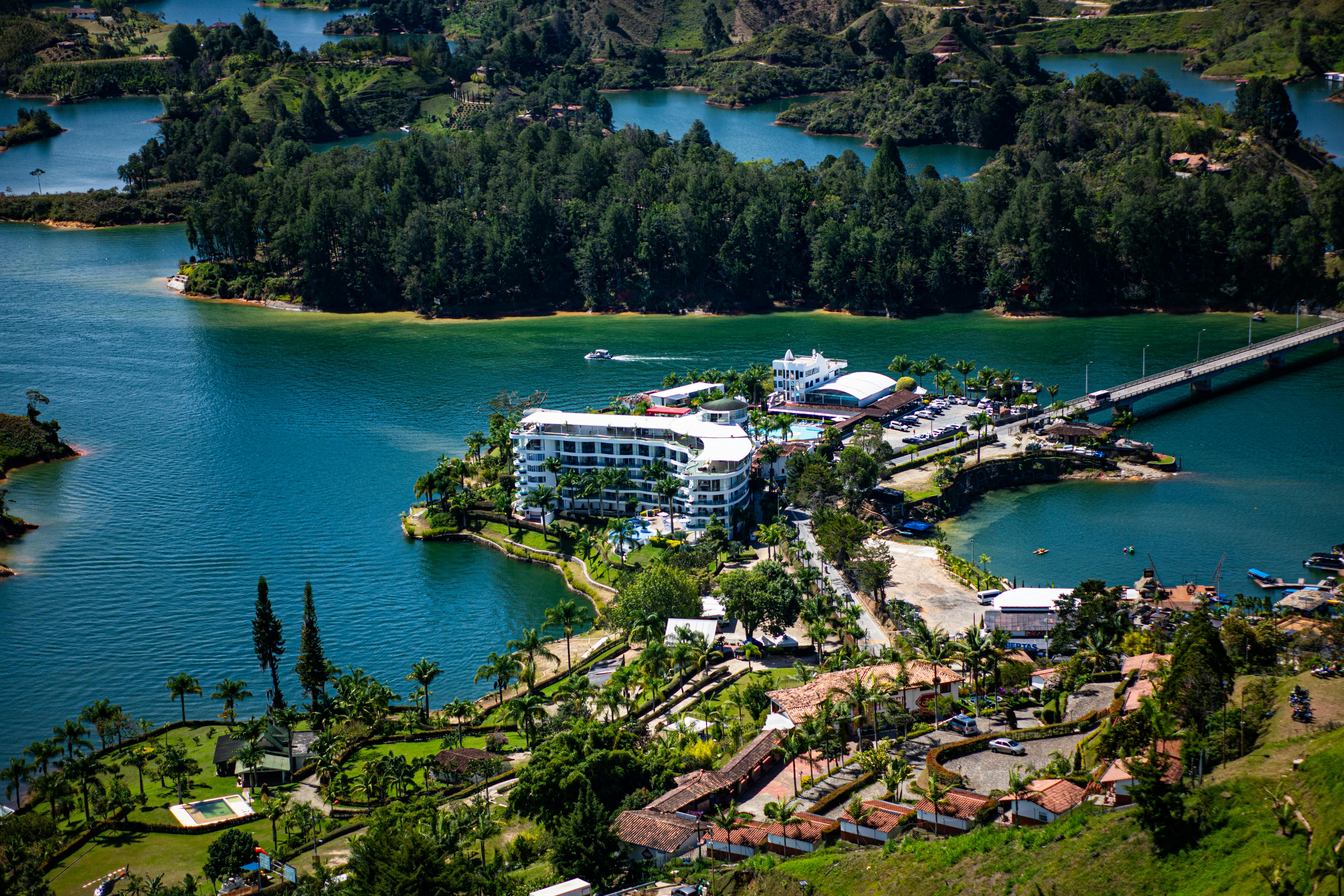 Aerial View of Islands in Embalse Penol-Guatape Water Reserve in ...