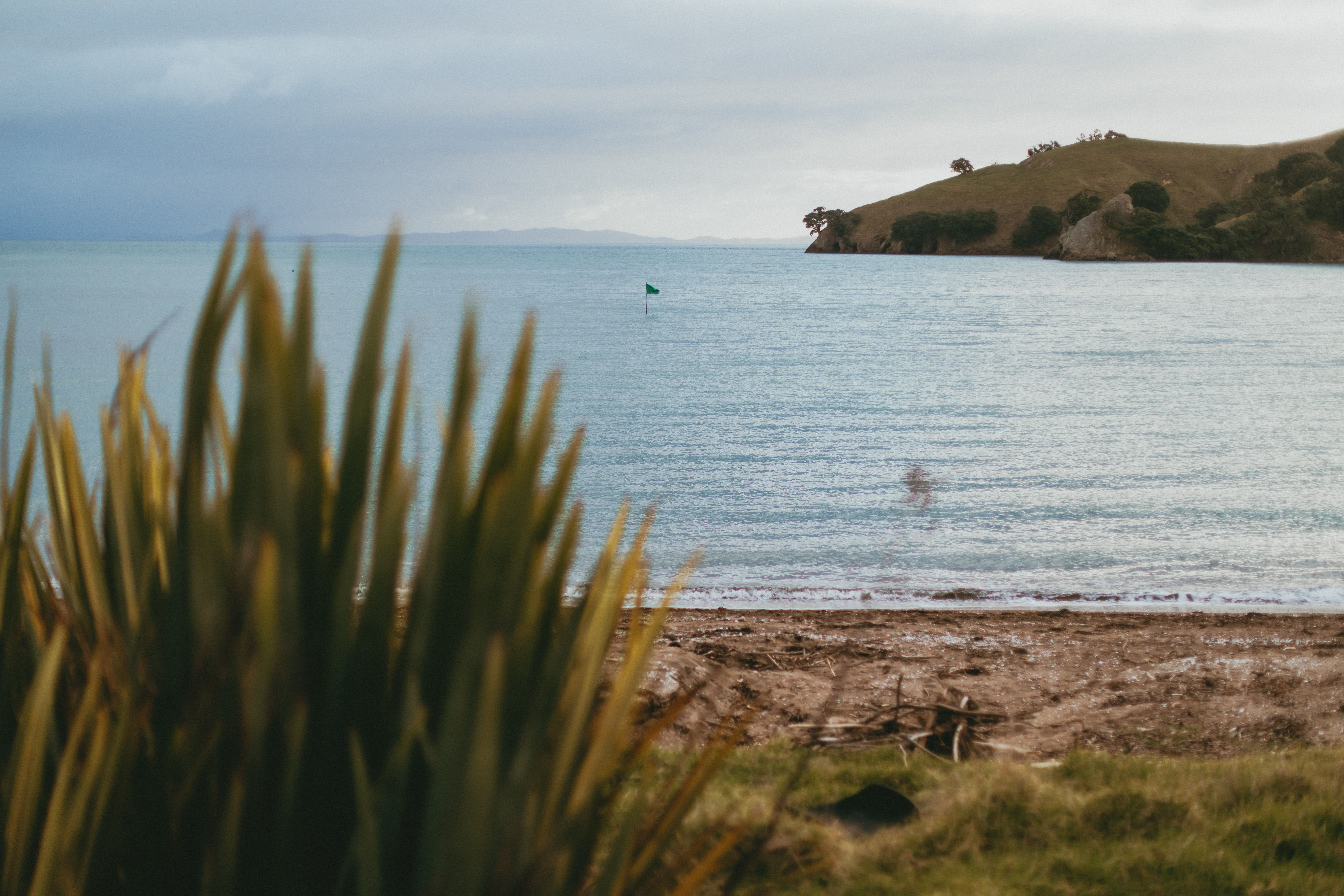 A beach with a boat in the water · Free Stock Photo