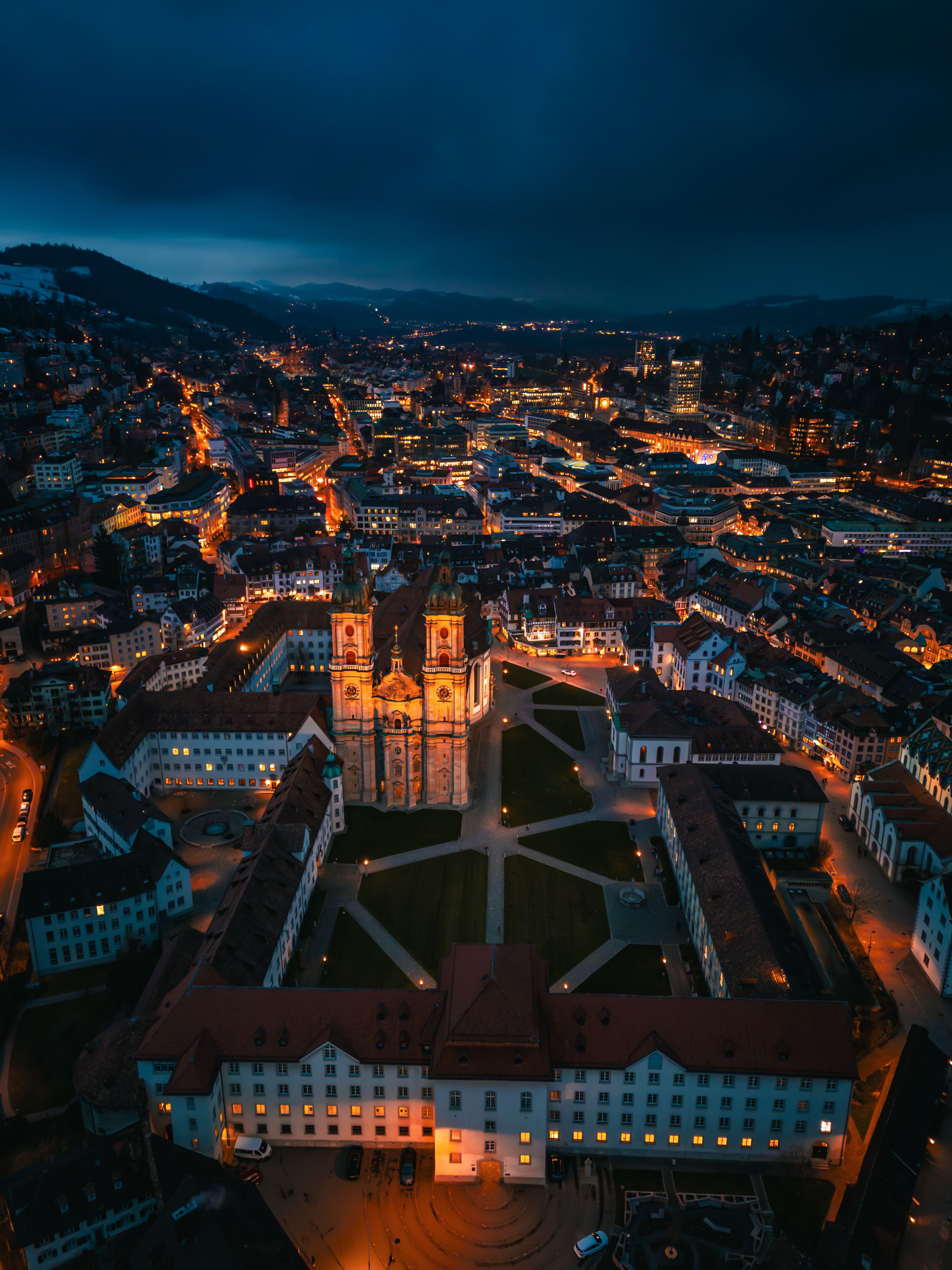 Abbey Library of Saint Gall at Night · Free Stock Photo