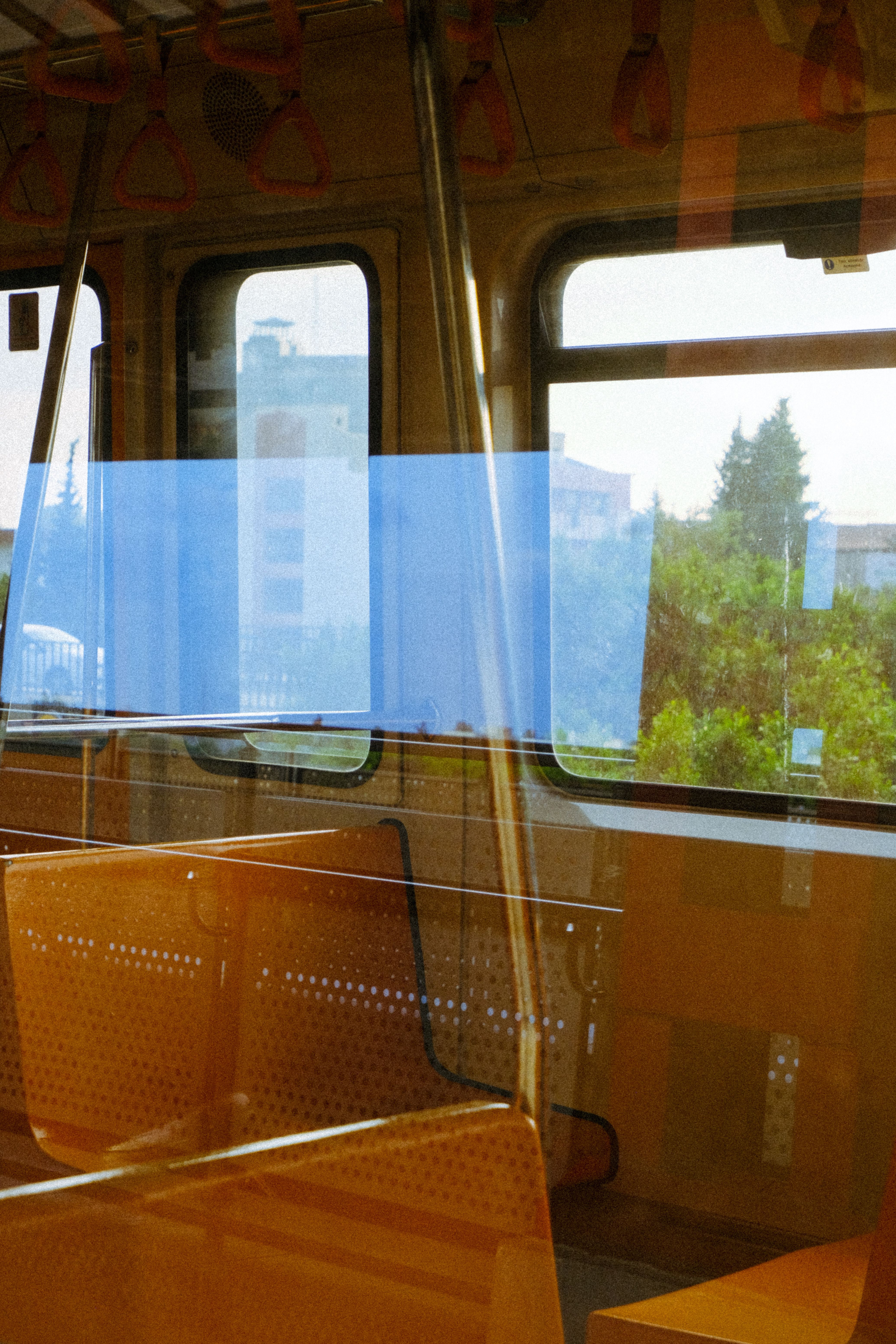 Interior of an Empty Train with City View Through Windows · Free Stock ...