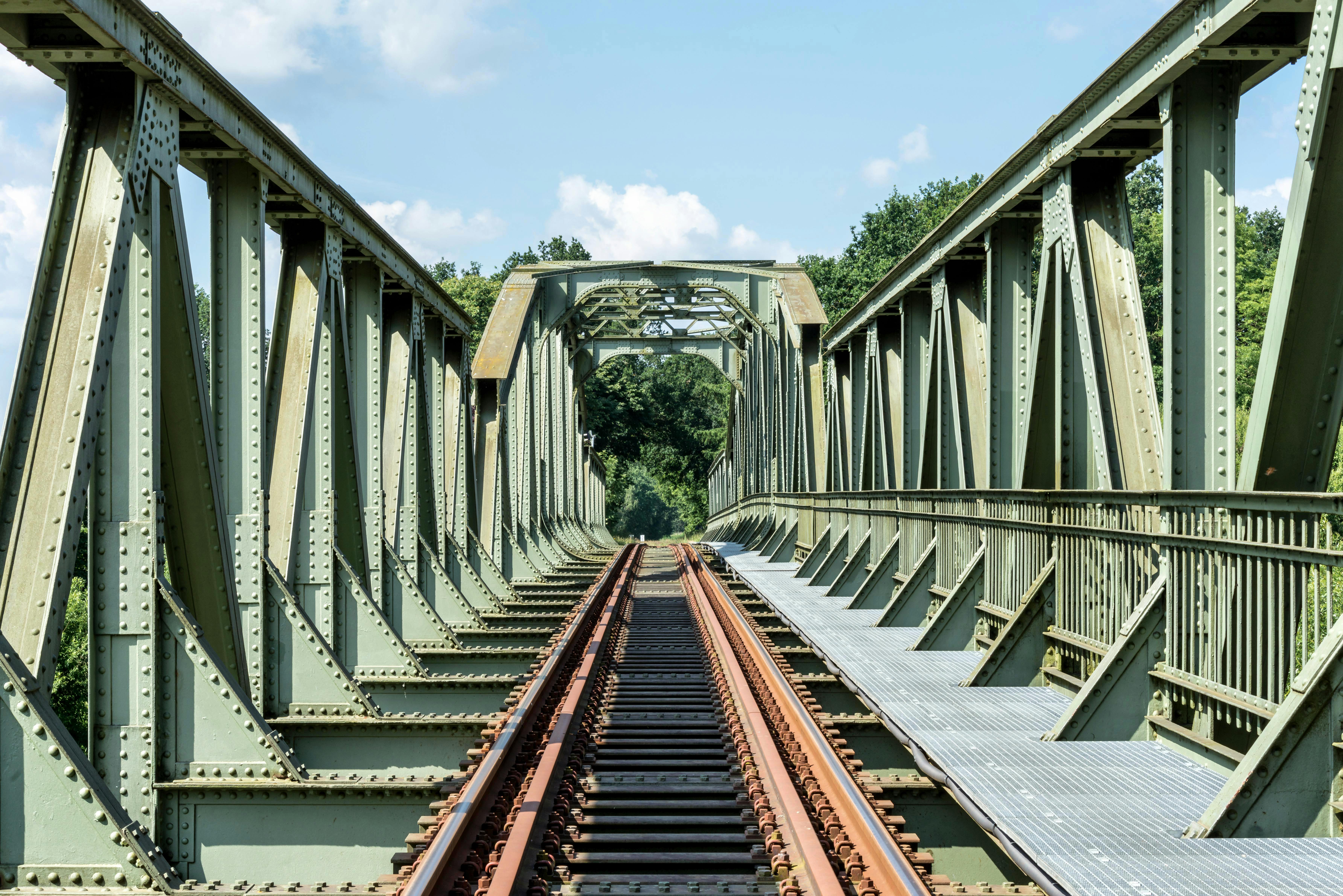 View of a Steel Railway Bridge · Free Stock Photo