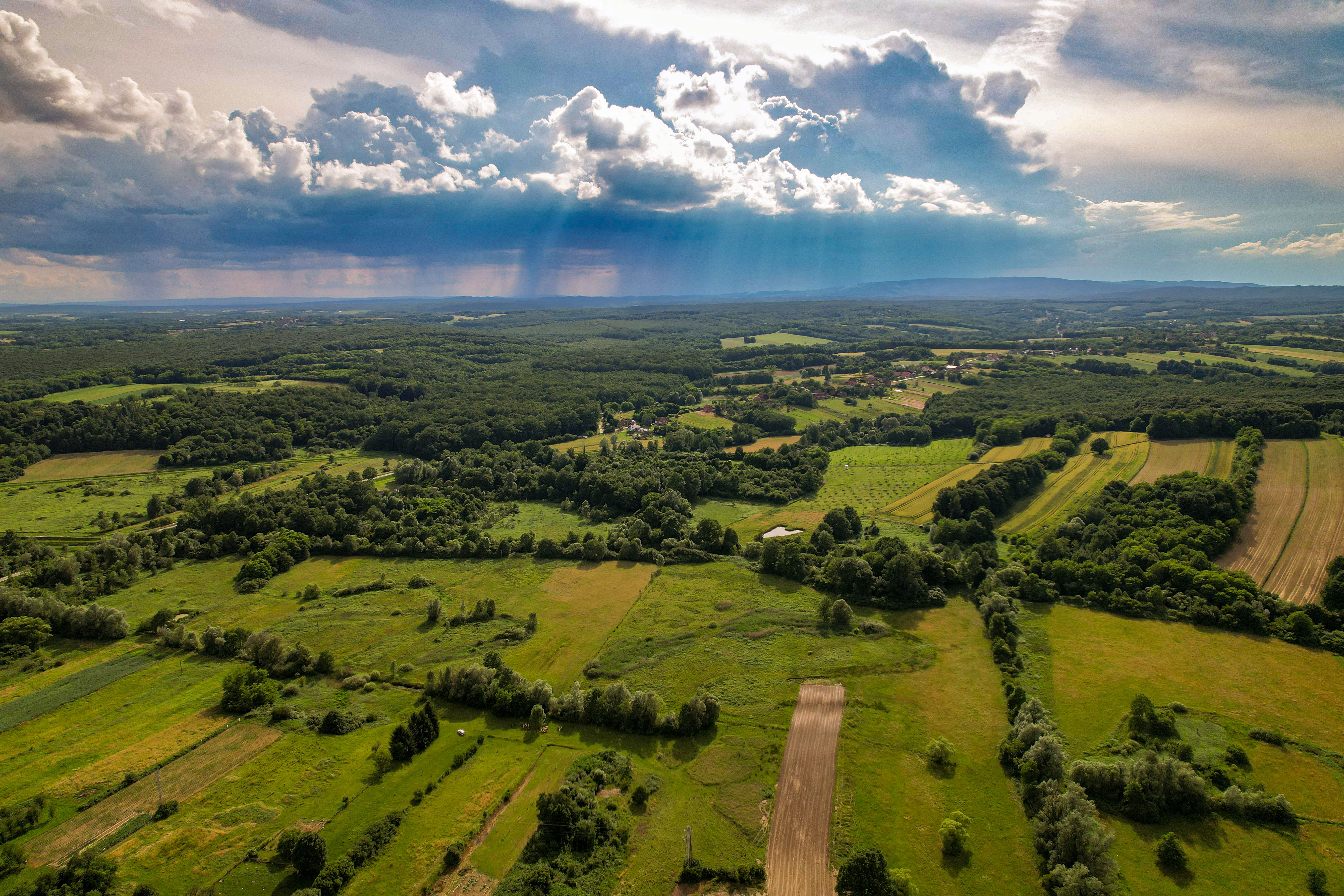 Birds Eye View of Plains in Countryside · Free Stock Photo