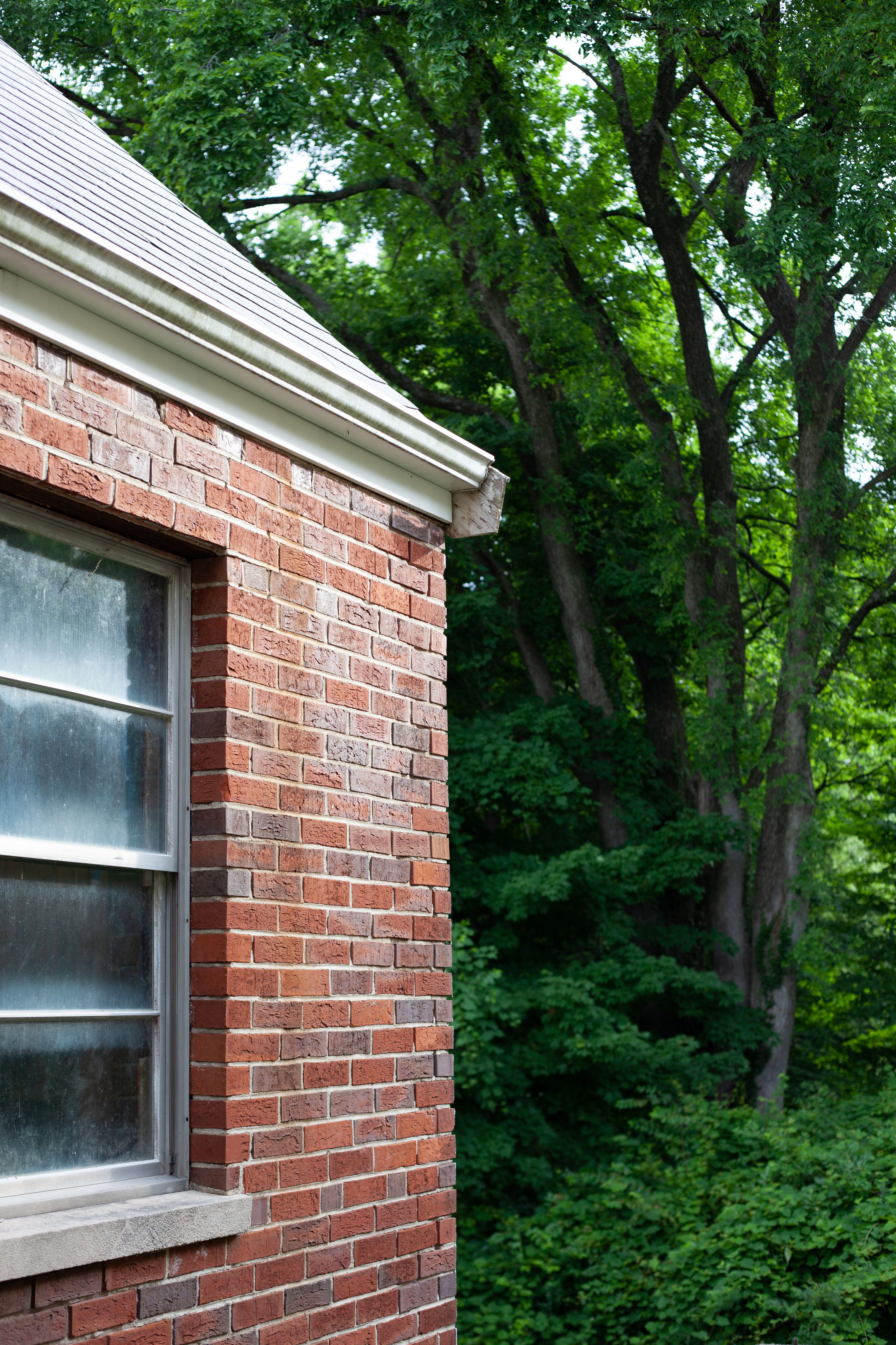 Edge of Brick Building near Trees · Free Stock Photo