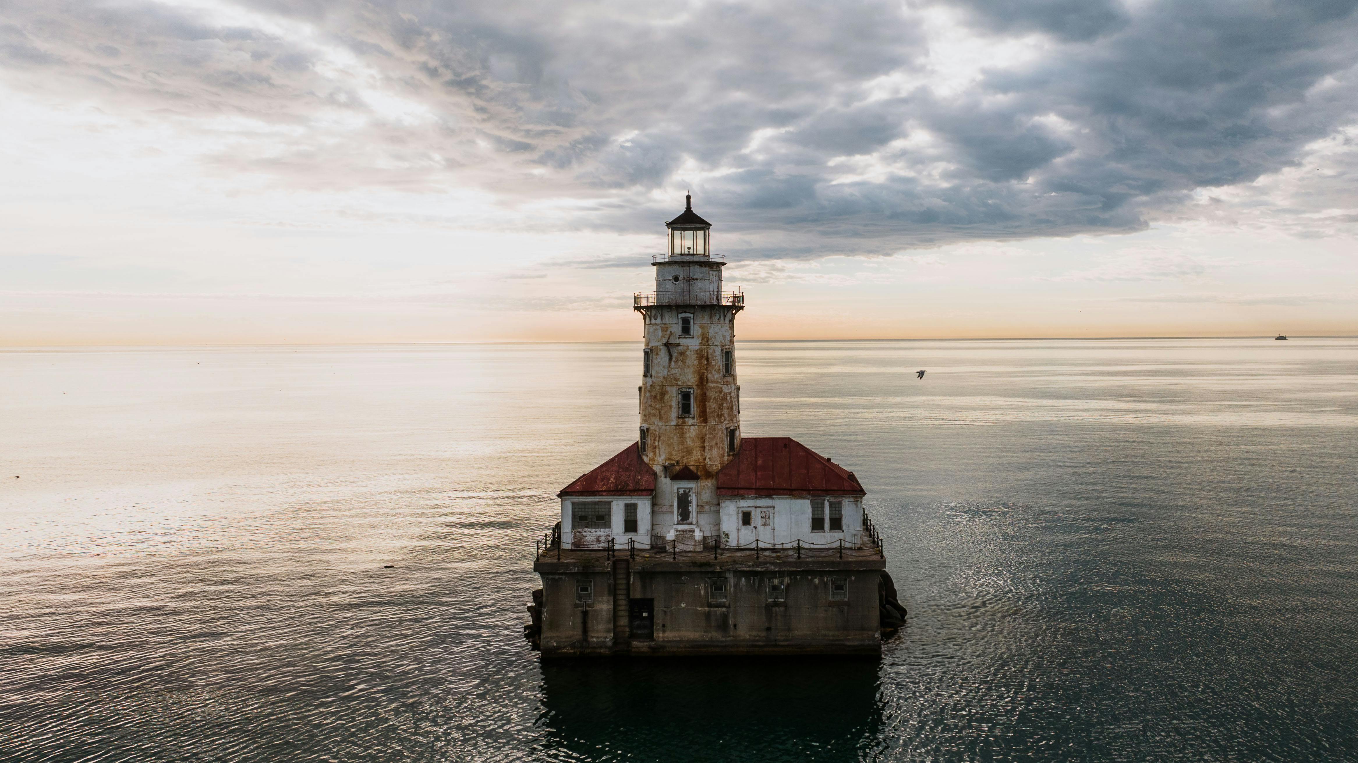 Lighthouse on an Island · Free Stock Photo