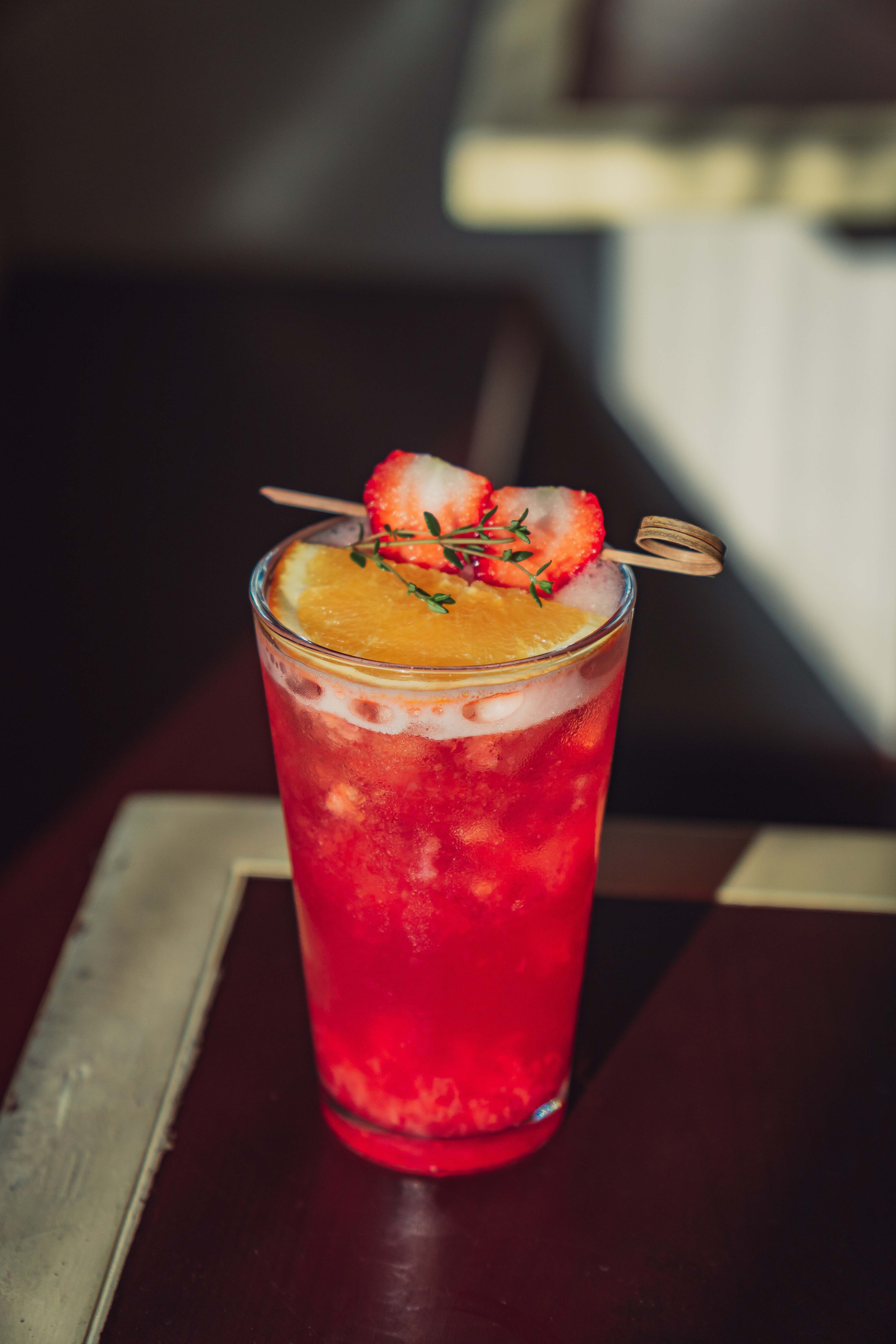 Red Cocktail Served in Bar · Free Stock Photo