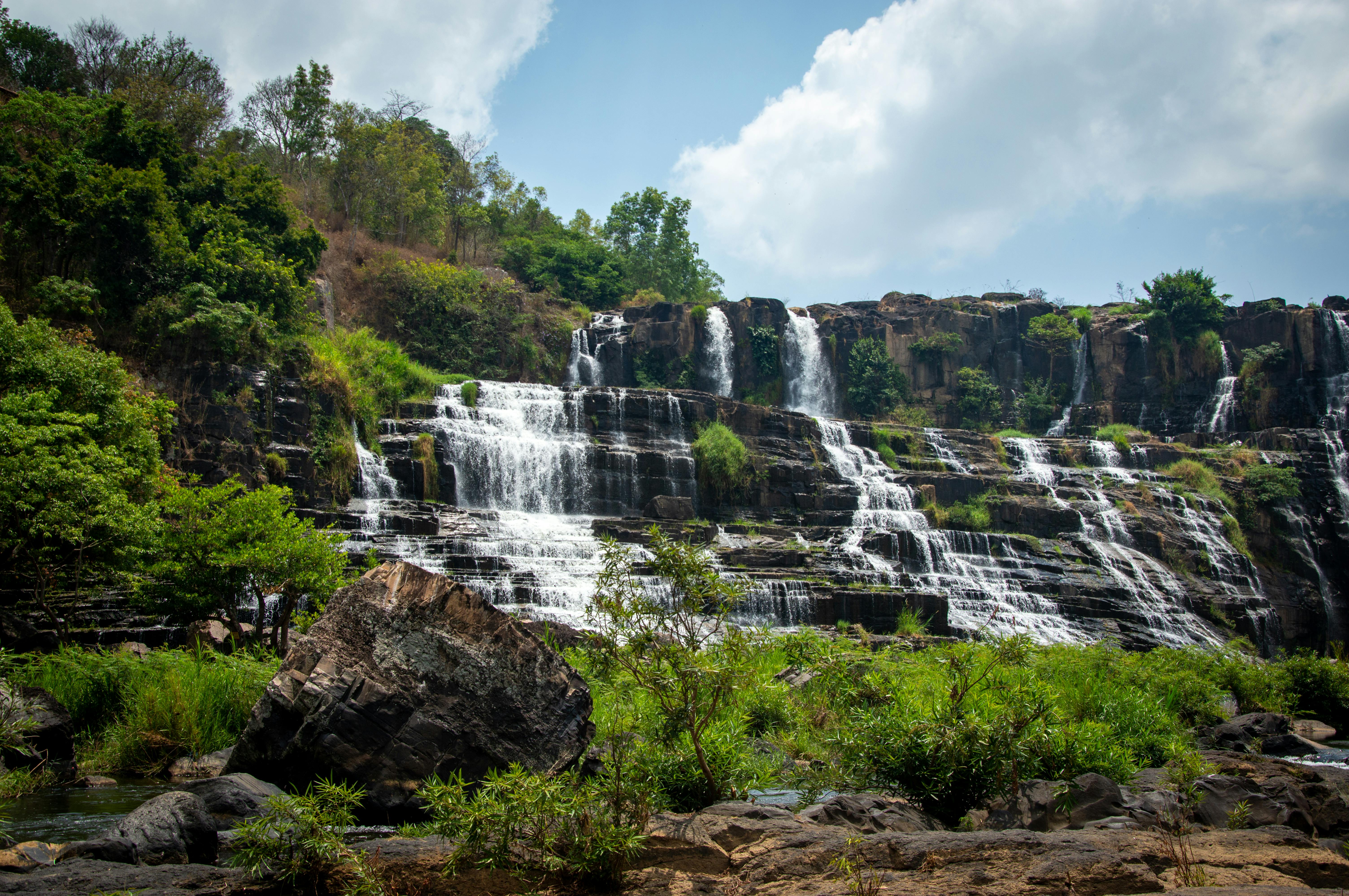 Waterfall on a Hill · Free Stock Photo