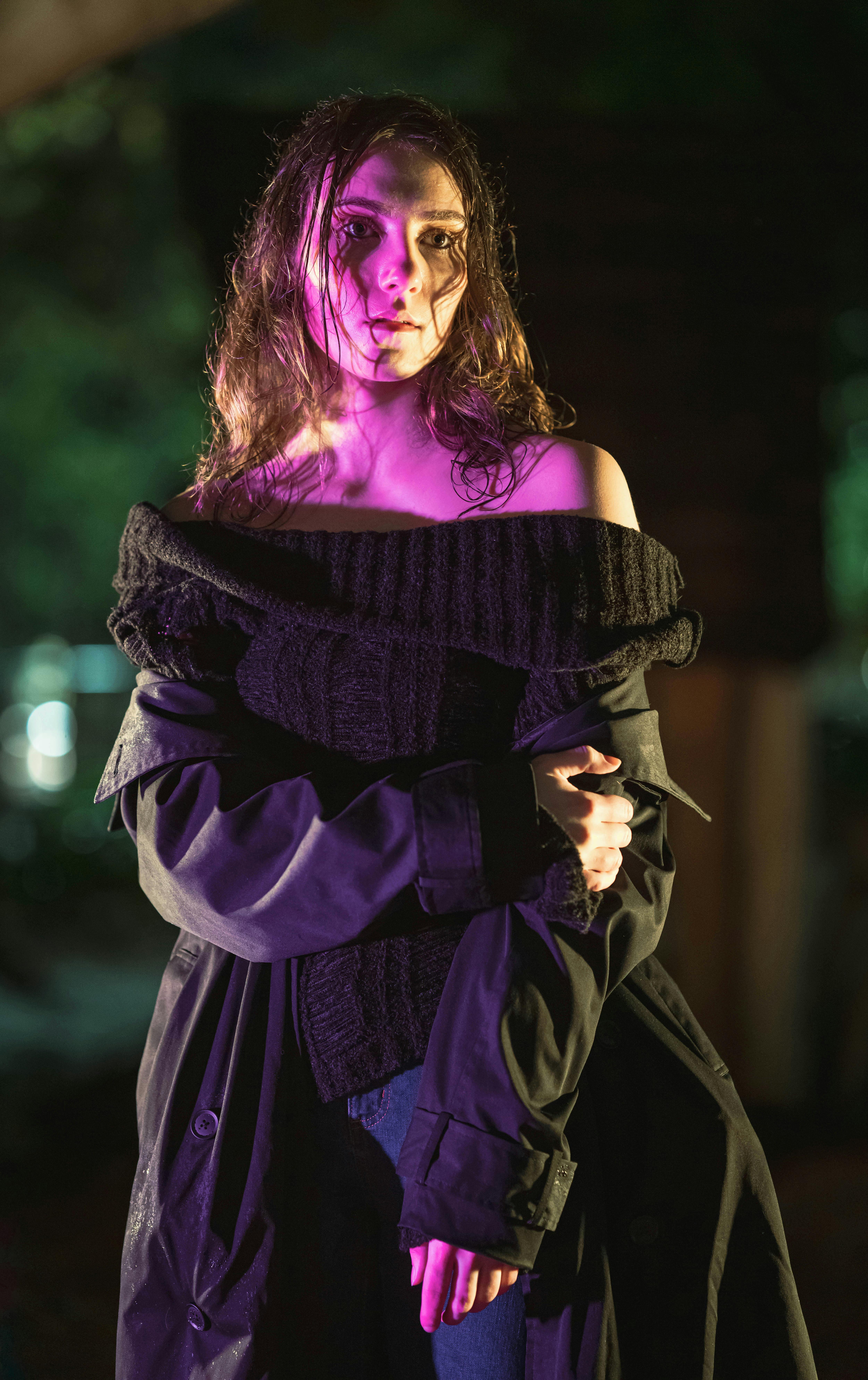 Woman in Strapless Swearer and Black Coat · Free Stock Photo