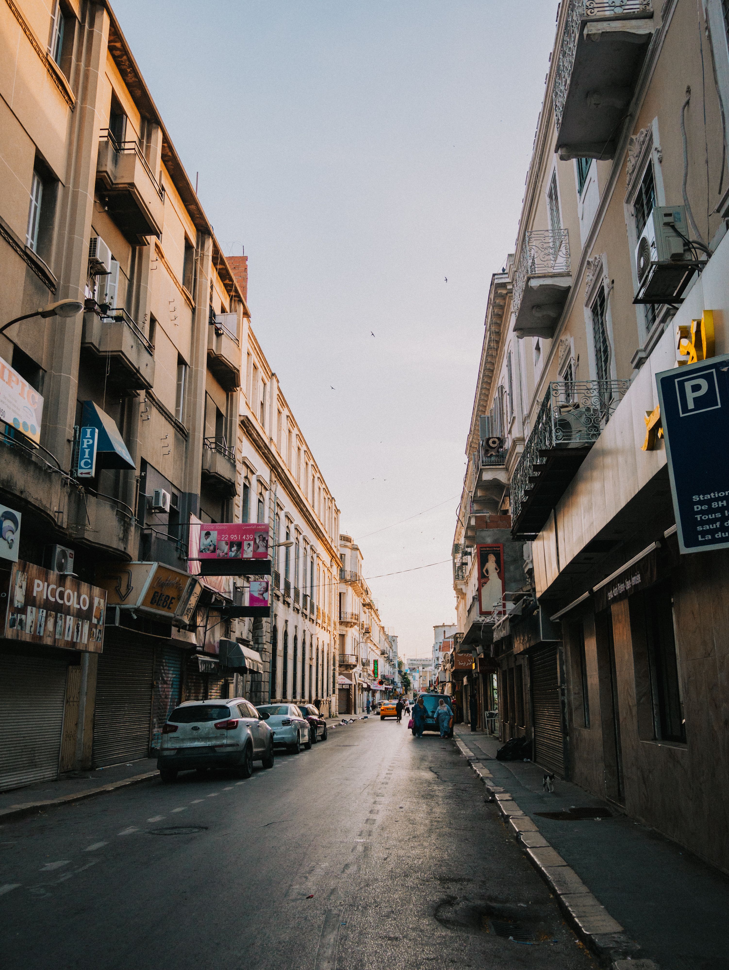 View of a Street between Apartment Buildings · Free Stock Photo