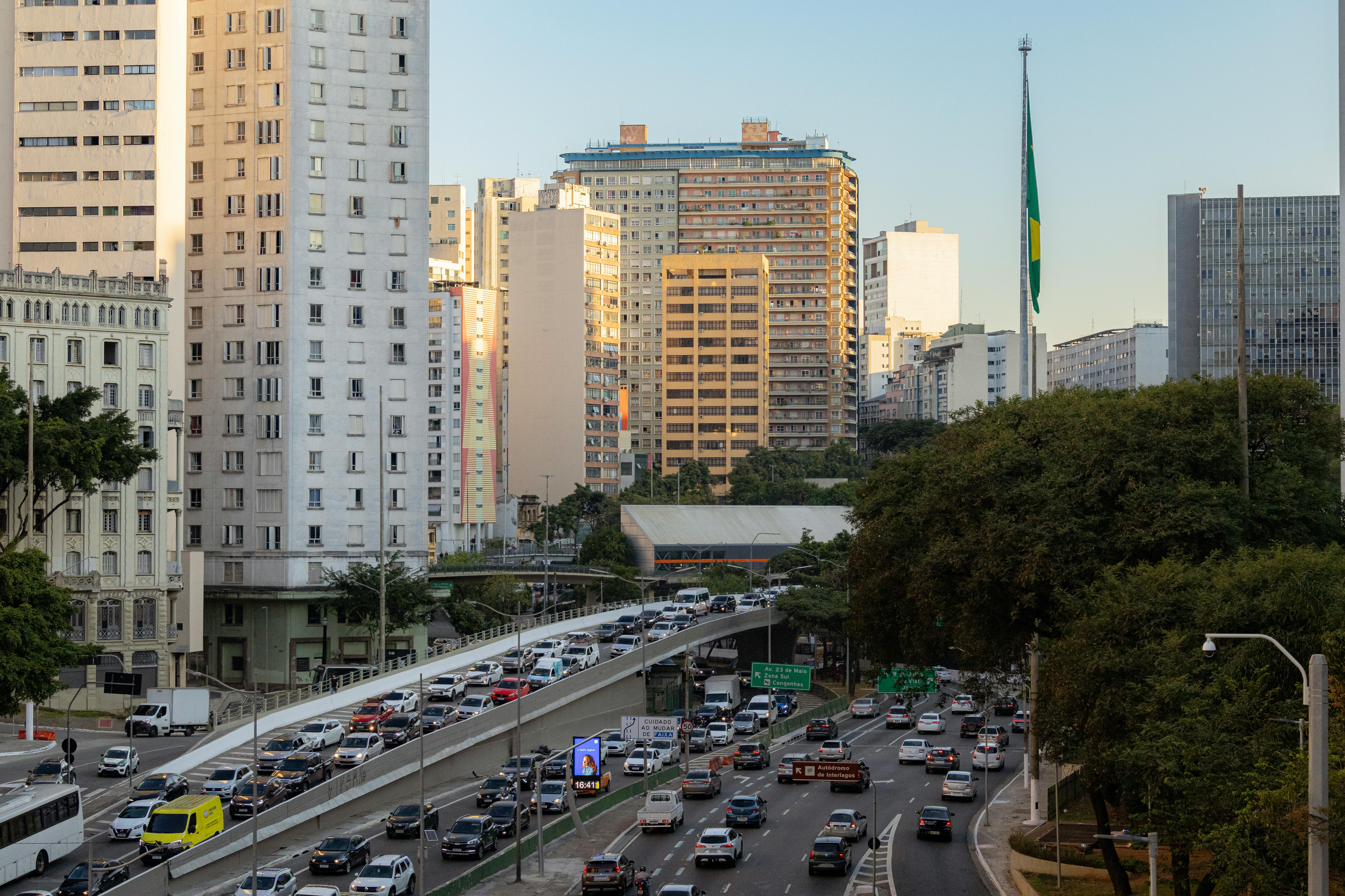 View of Traffic on the Streets Downtown Sao Paulo, Brazil · Free Stock ...