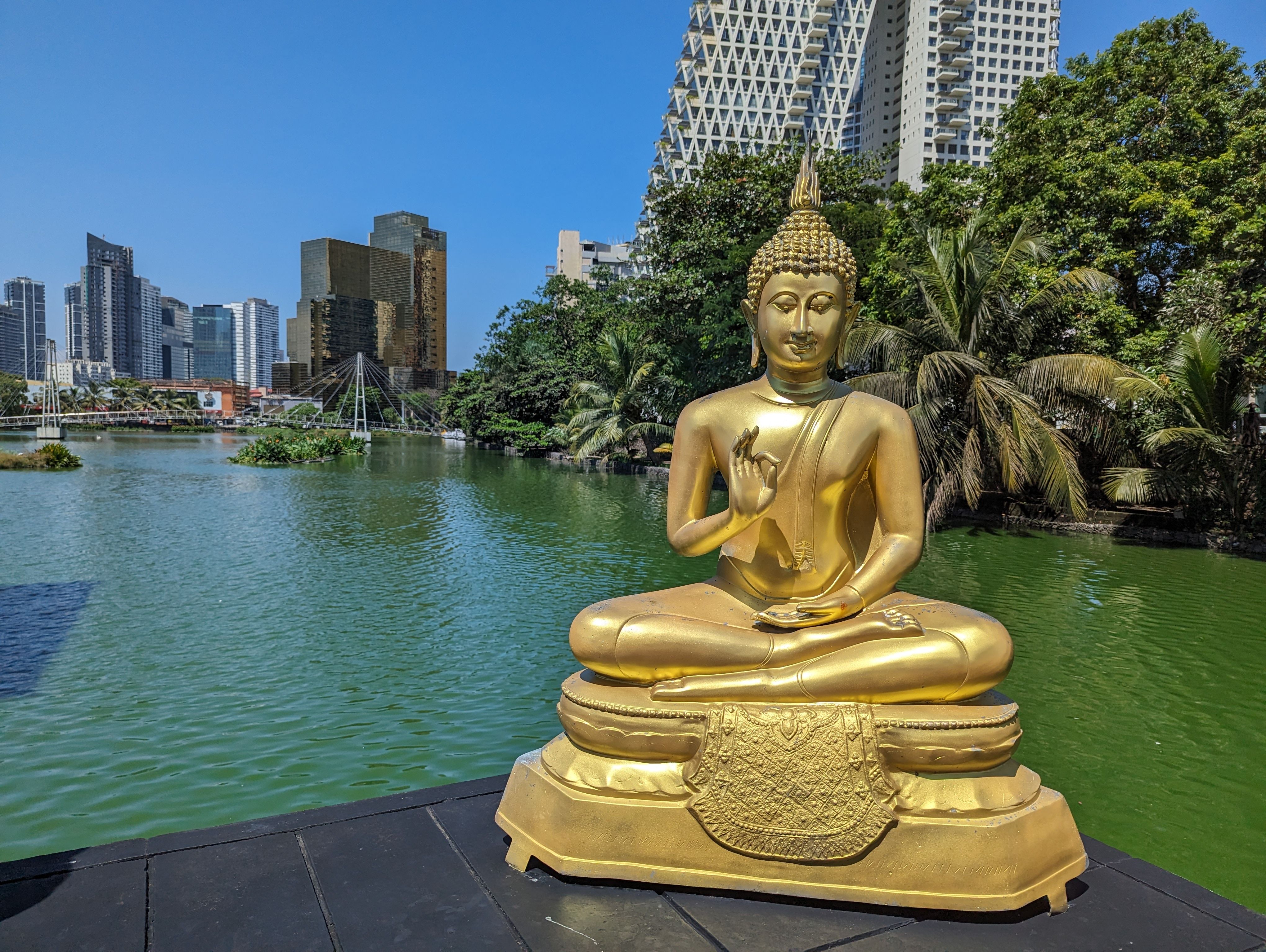 Golden Buddha Statue in Colombo City Park · Free Stock Photo