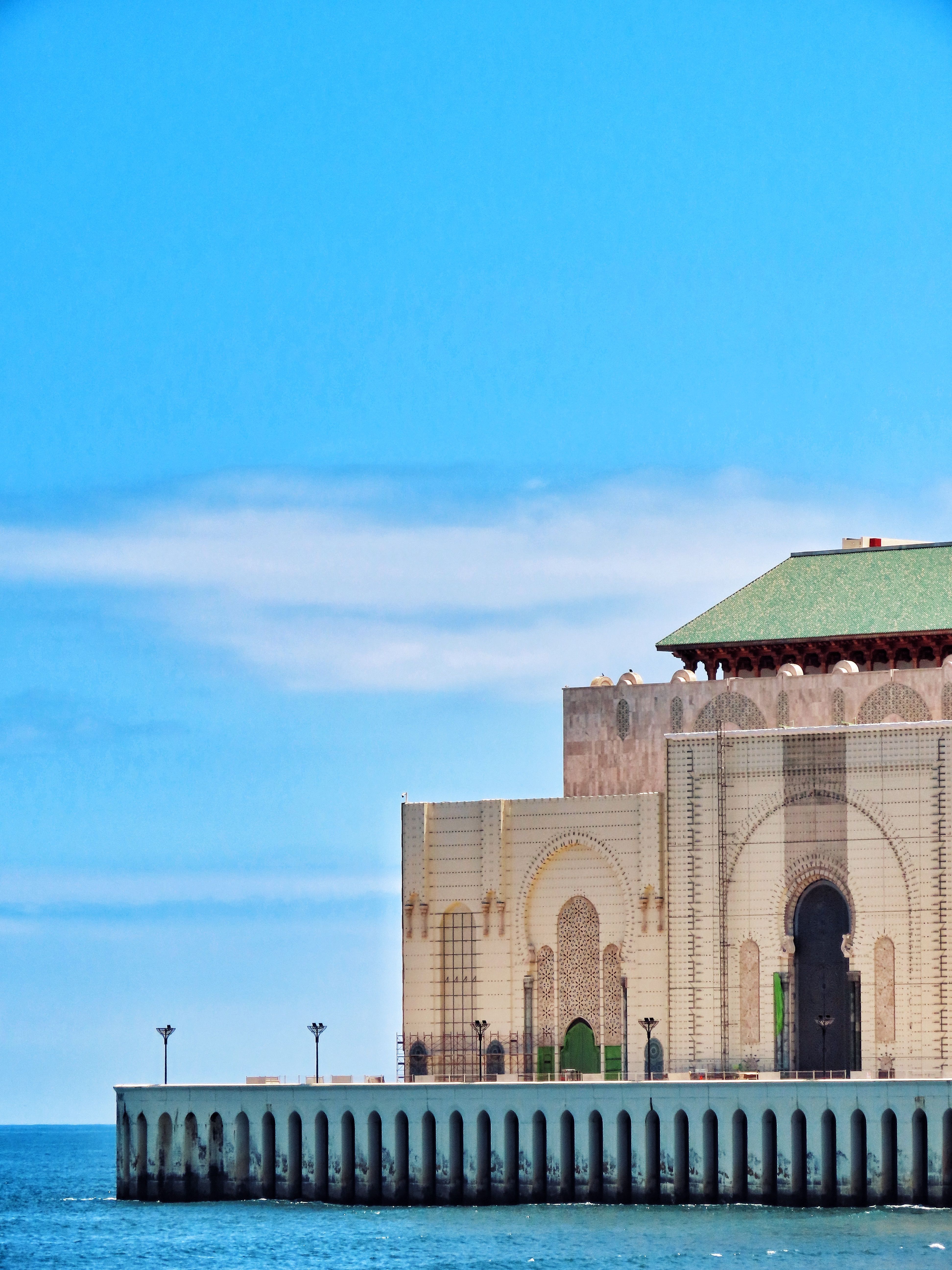 Hassan II Mosque Visible from Seaside in Casablanca in Morocco · Free ...