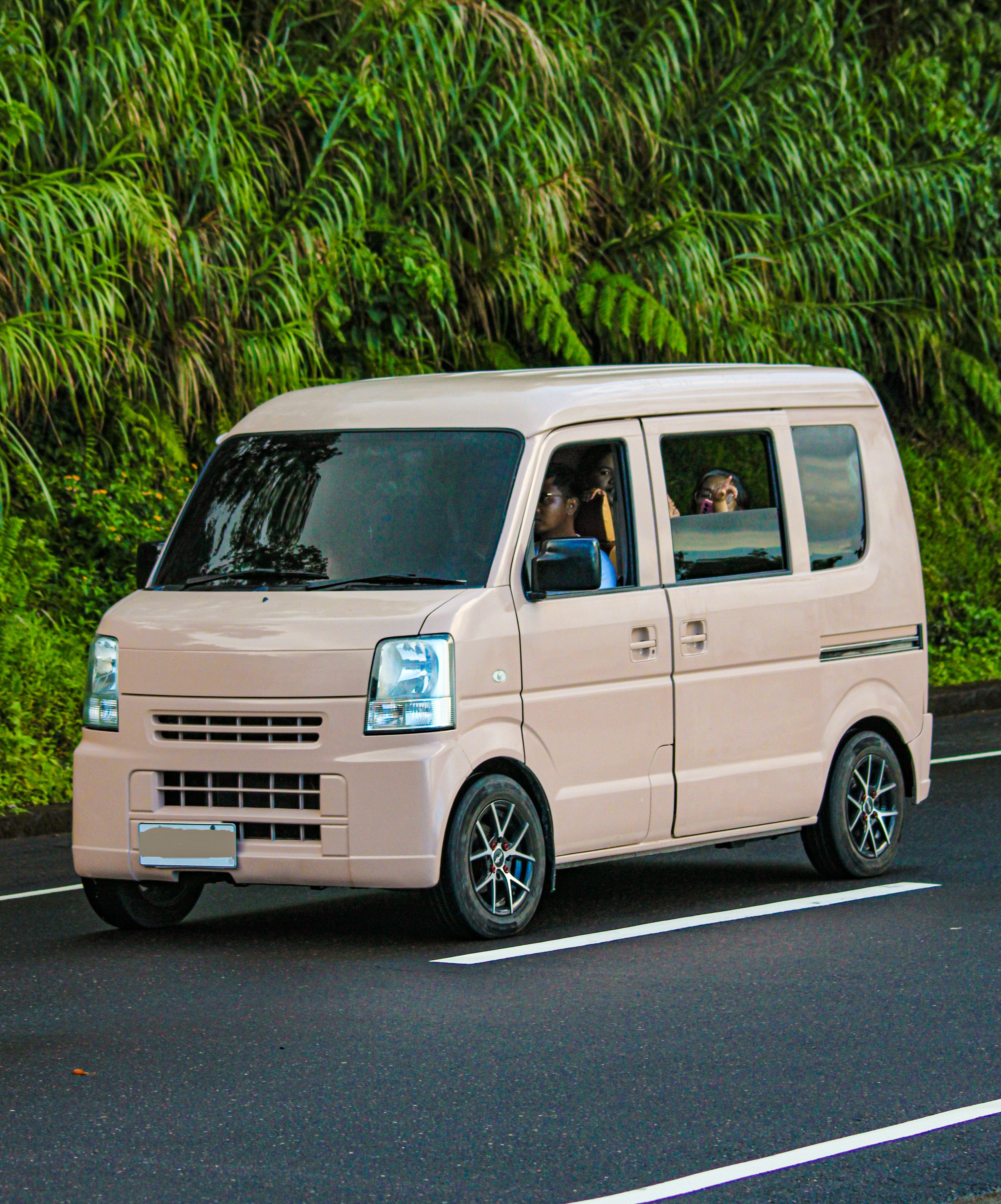Pink Vintage Van on the Road · Free Stock Photo