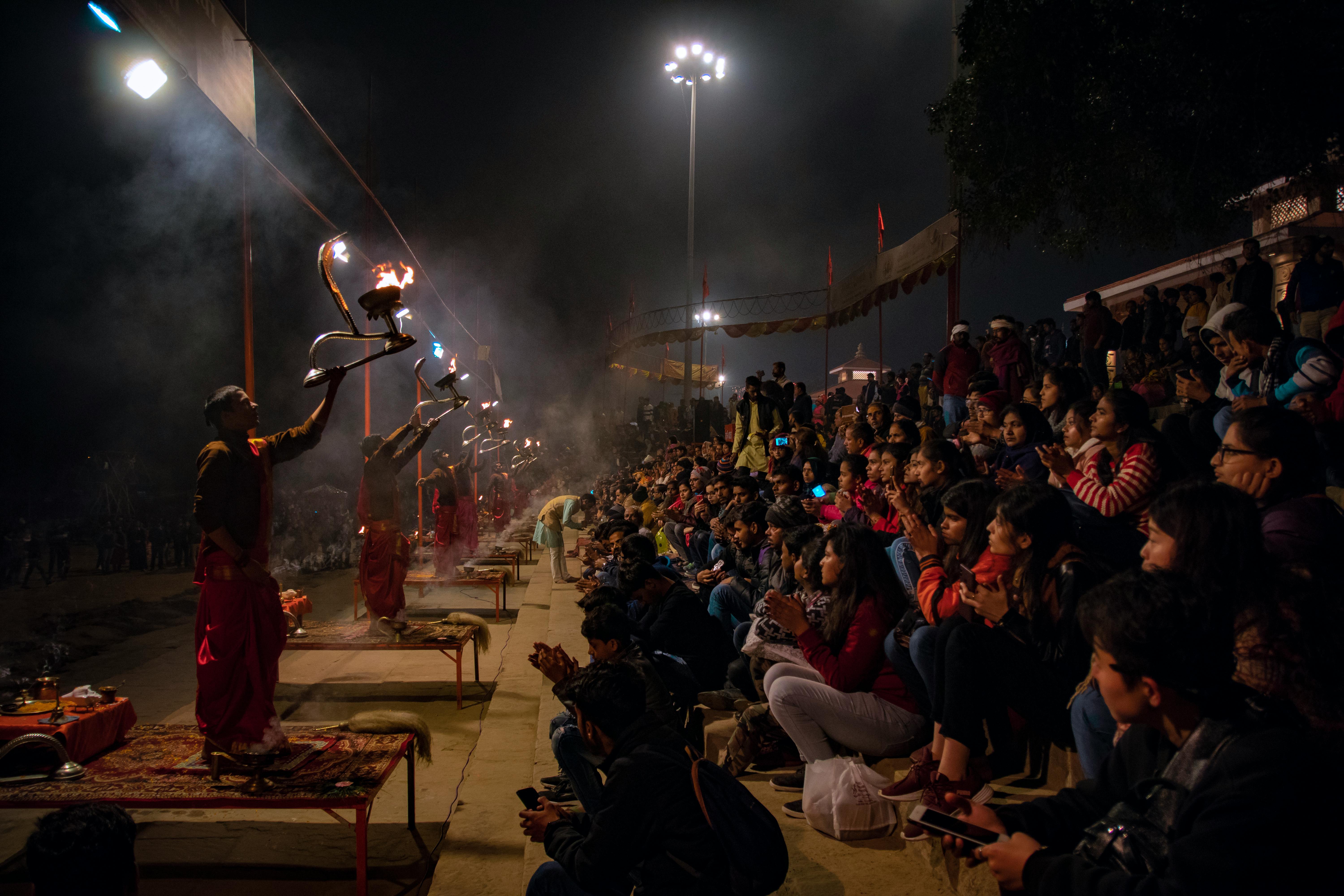 A crowd of people watching a fire show · Free Stock Photo