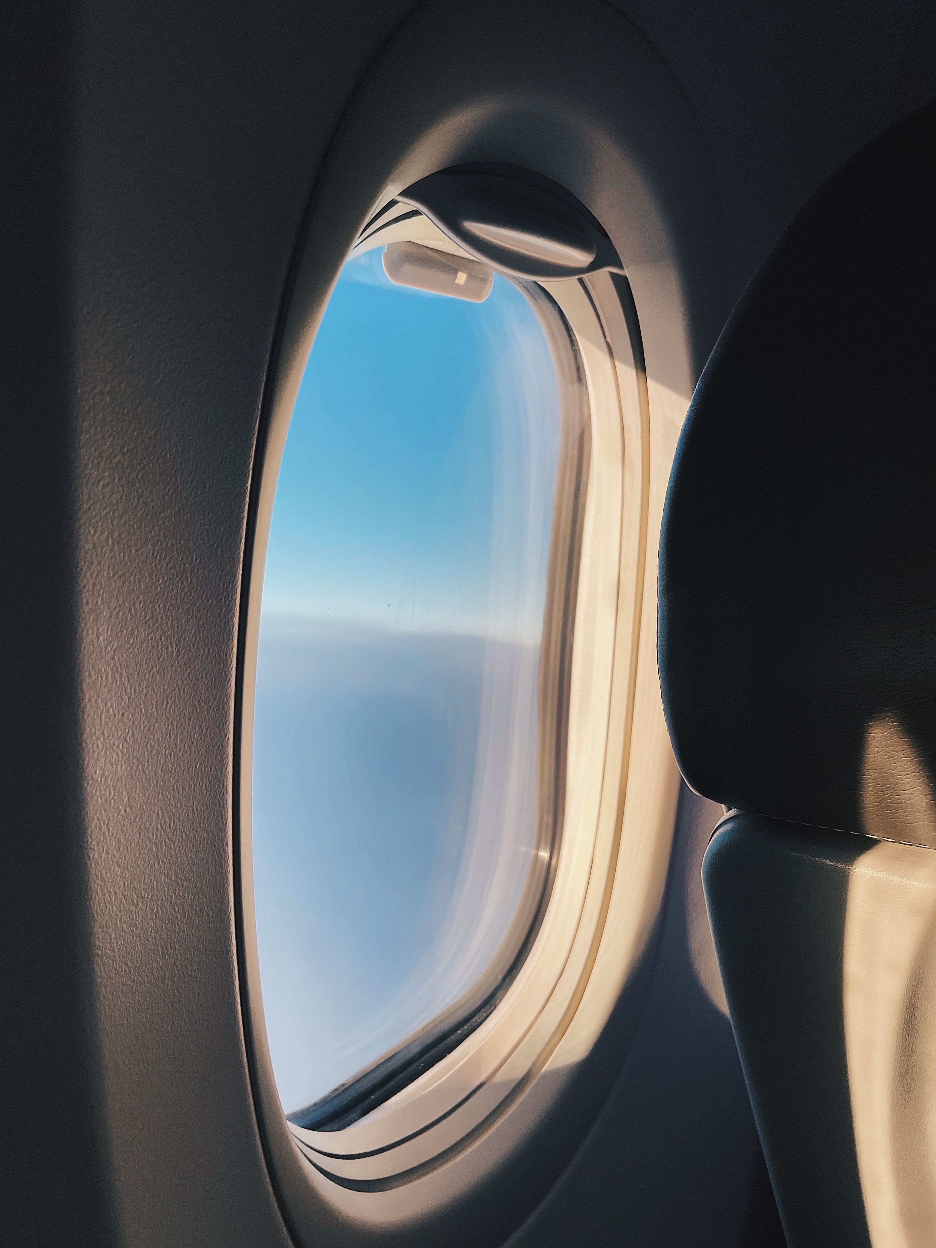 Persons Hand near Airplane Window · Free Stock Photo