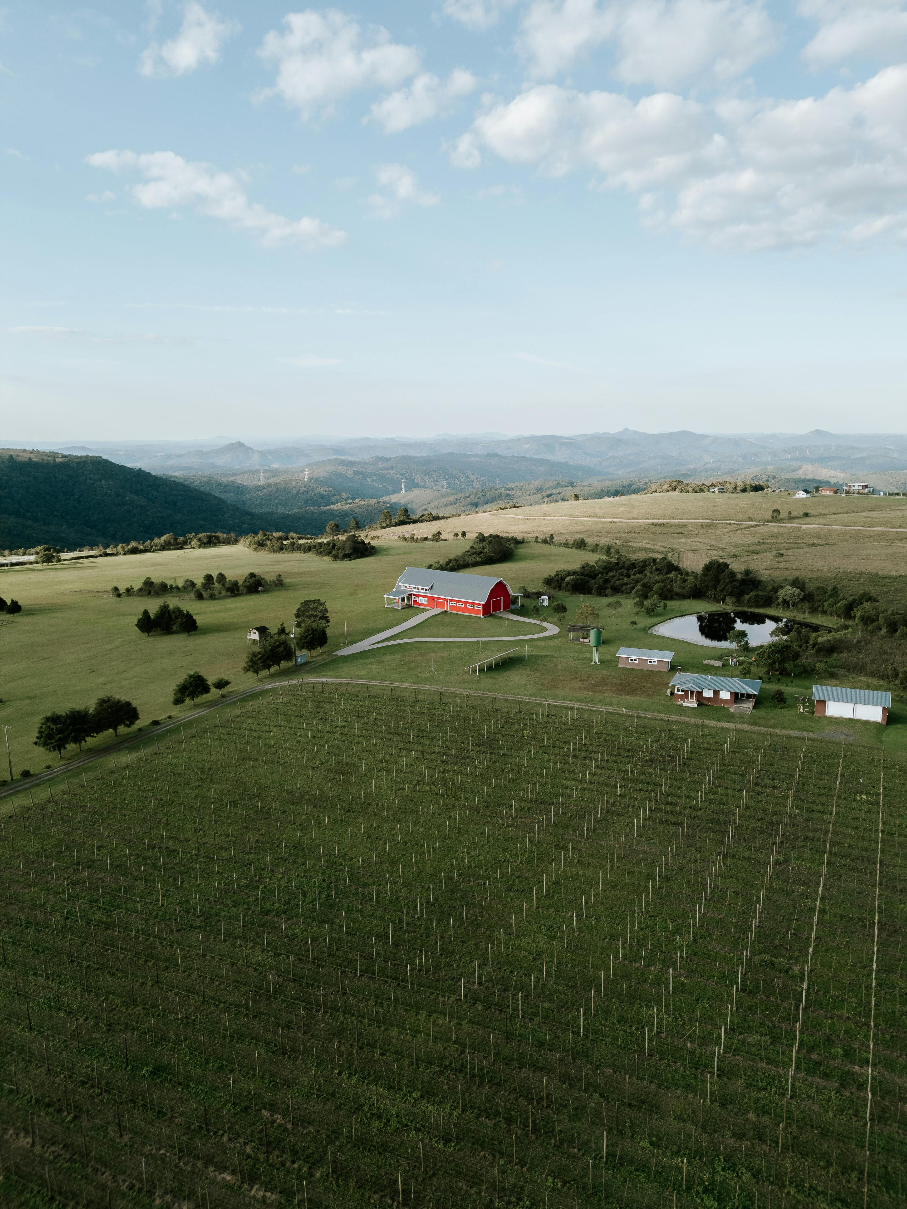 Field and Farmhouse from Air · Free Stock Photo