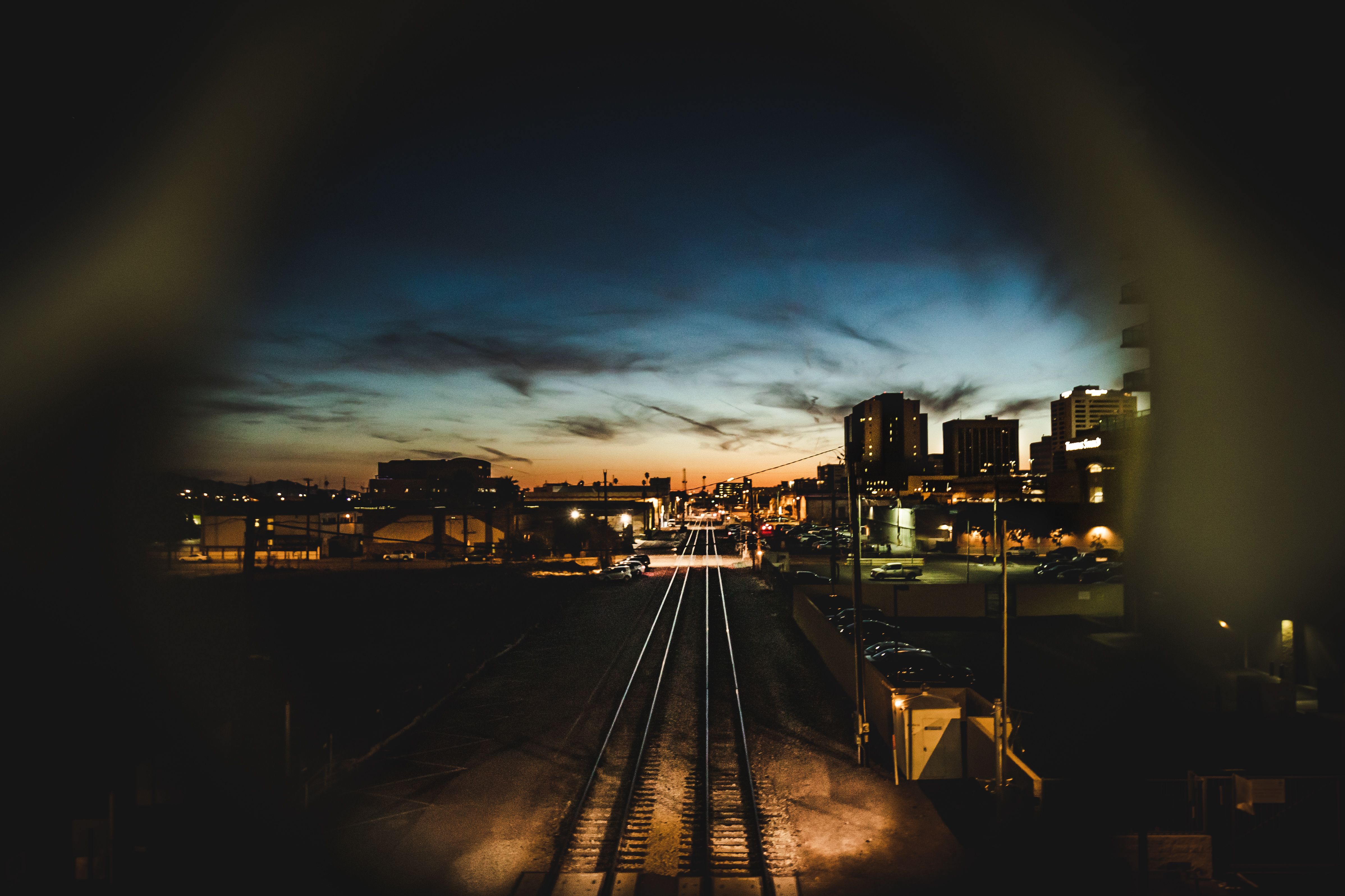 Train Rail during Golden Hour · Free Stock Photo