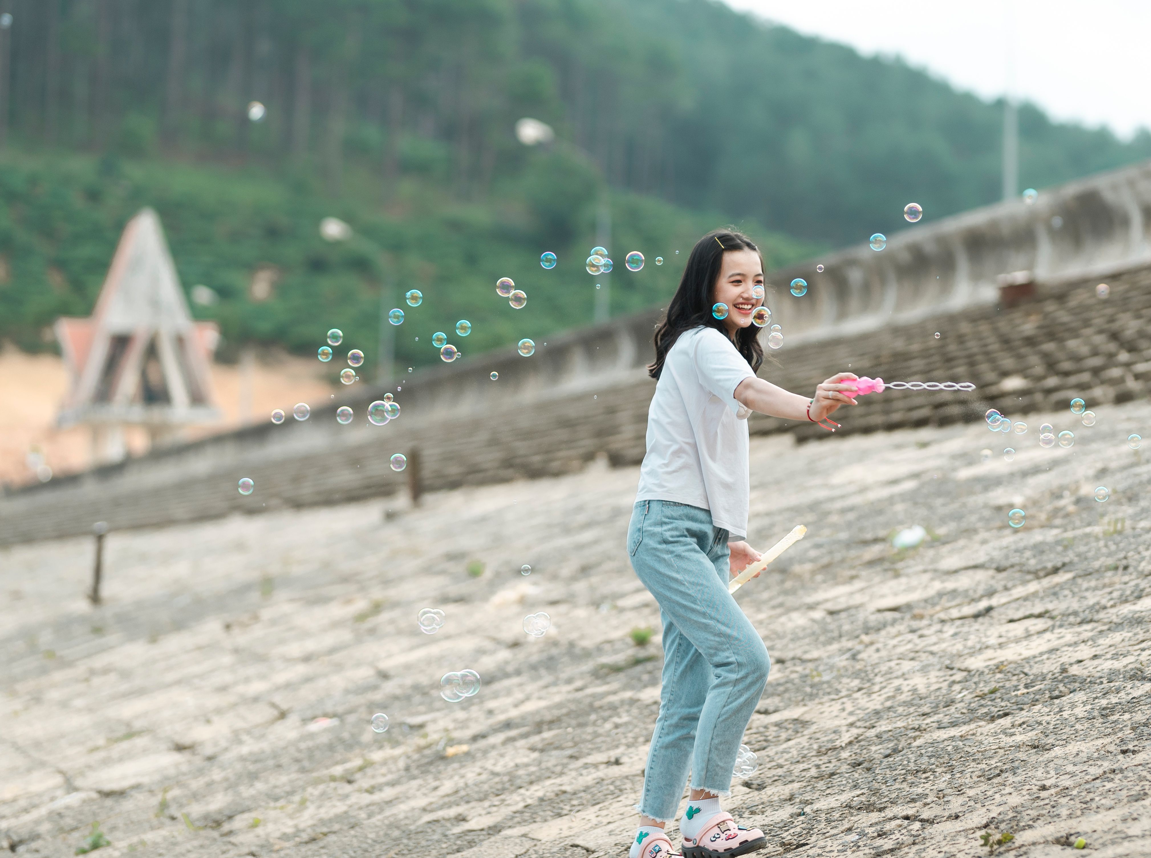 Woman Making Bubbles · Free Stock Photo