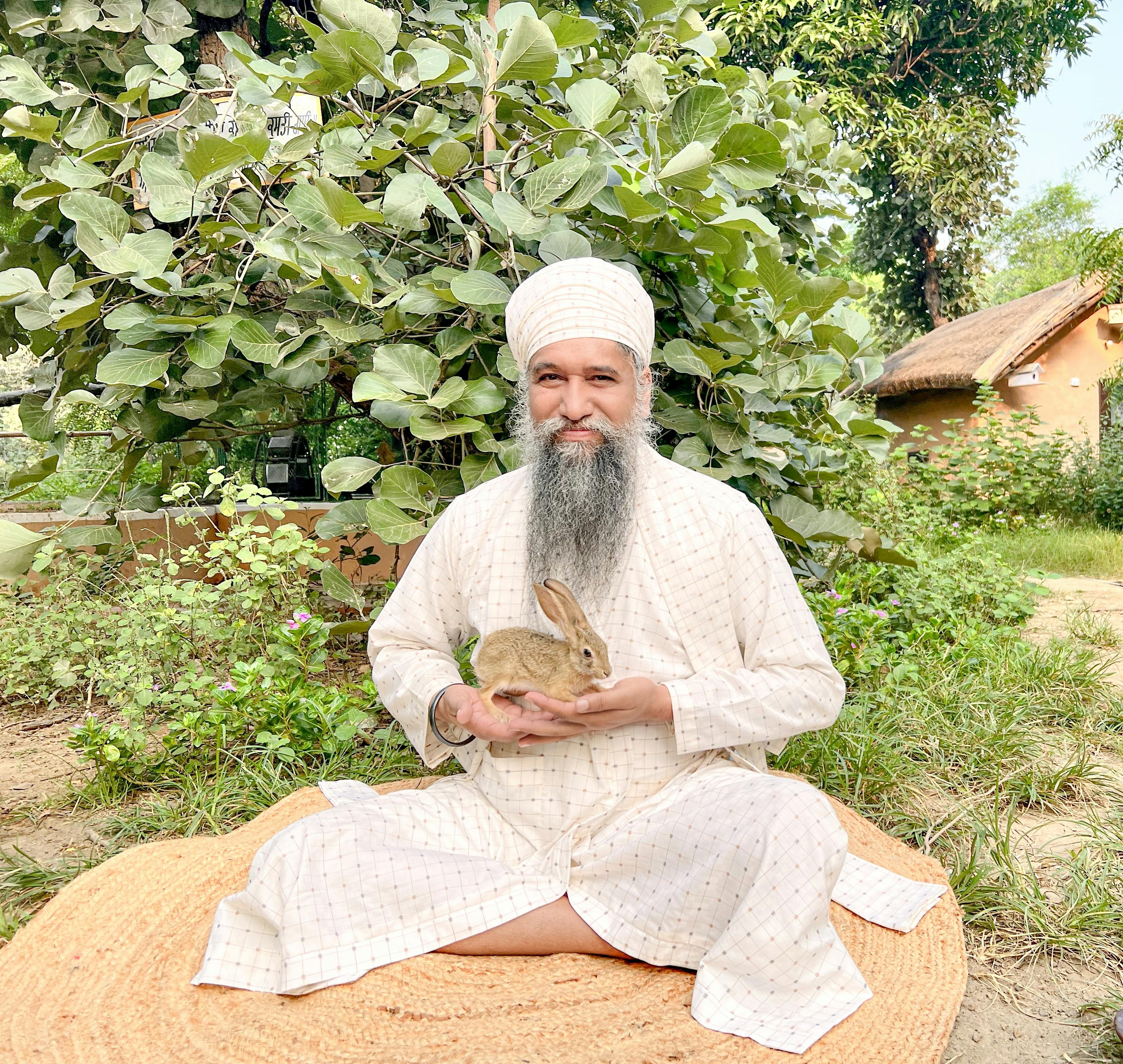 Guru Holding a Rabbit · Free Stock Photo