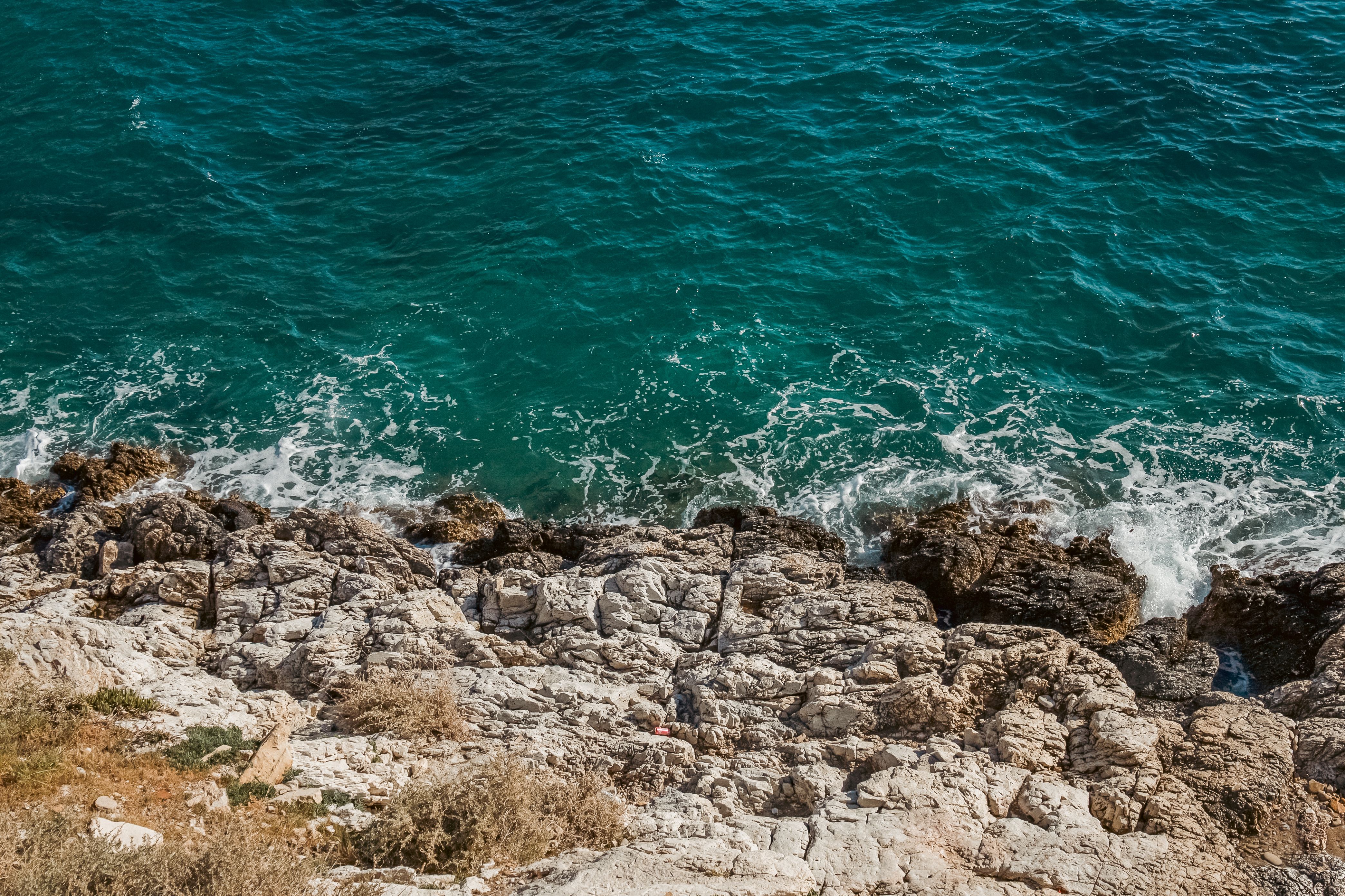 Rocky Seashore in Overhead View · Free Stock Photo