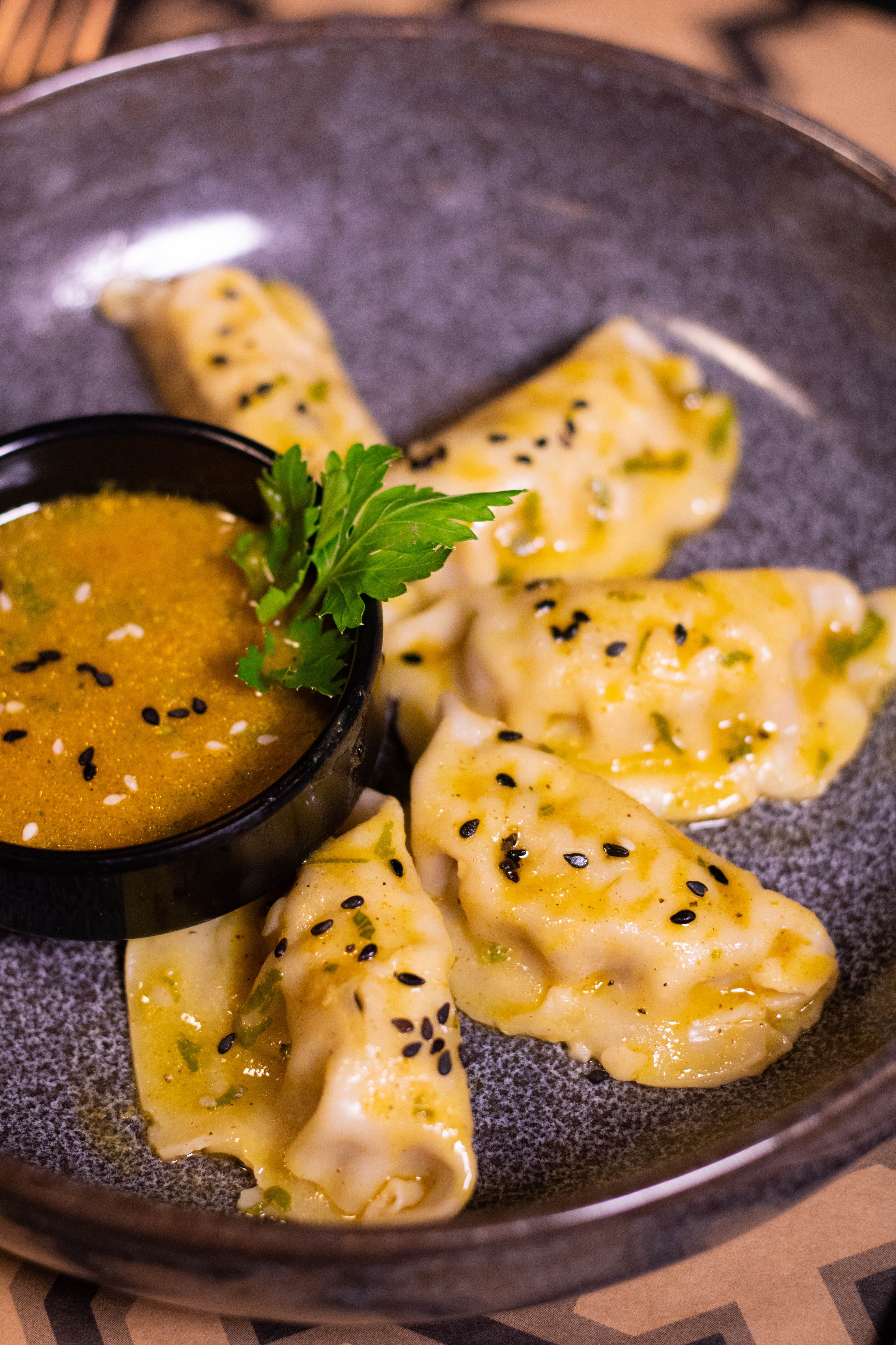 Plate of Dumplings and Dipping Sauce · Free Stock Photo