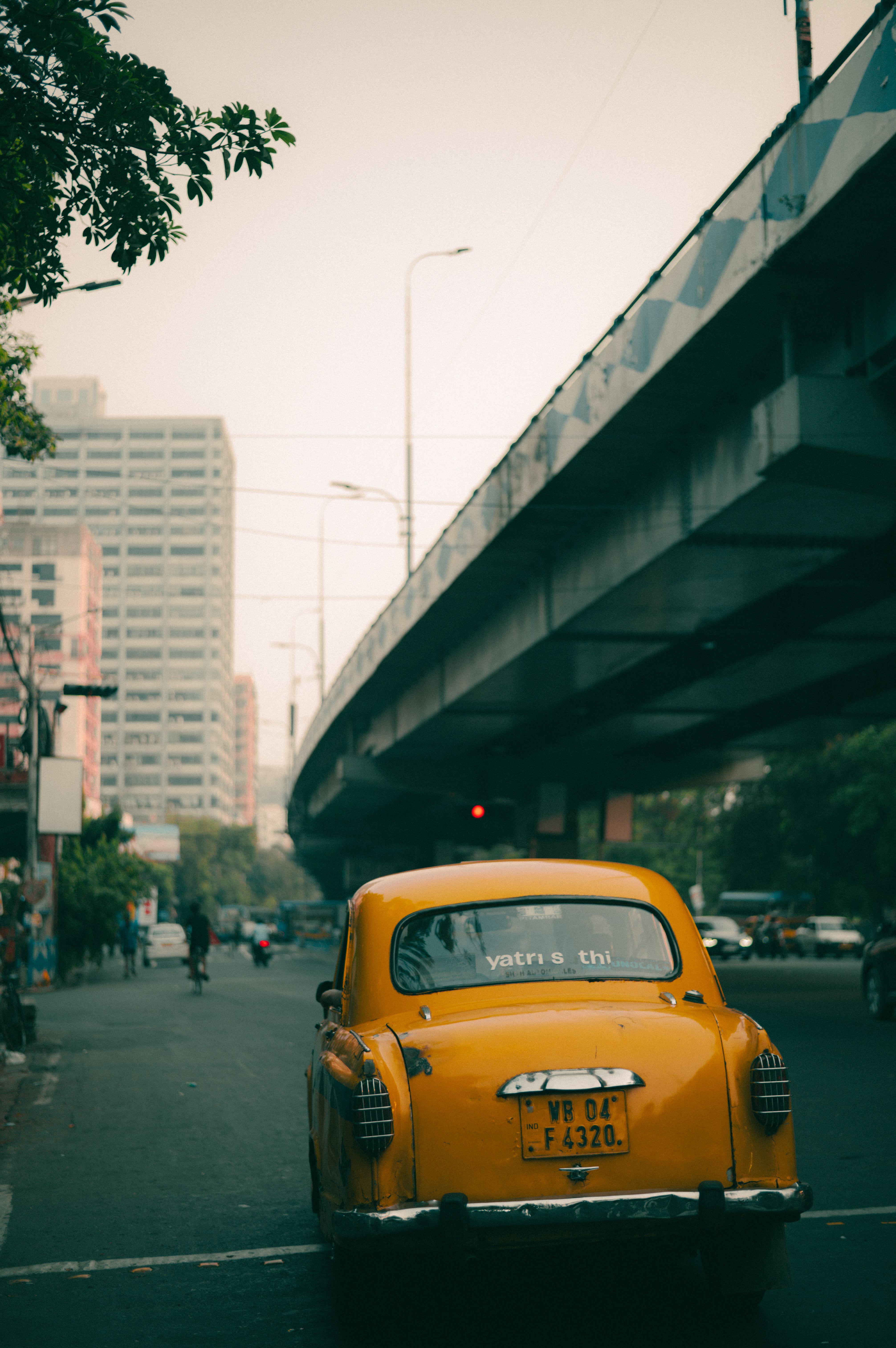Retro Taxi Cab on Street in City · Free Stock Photo