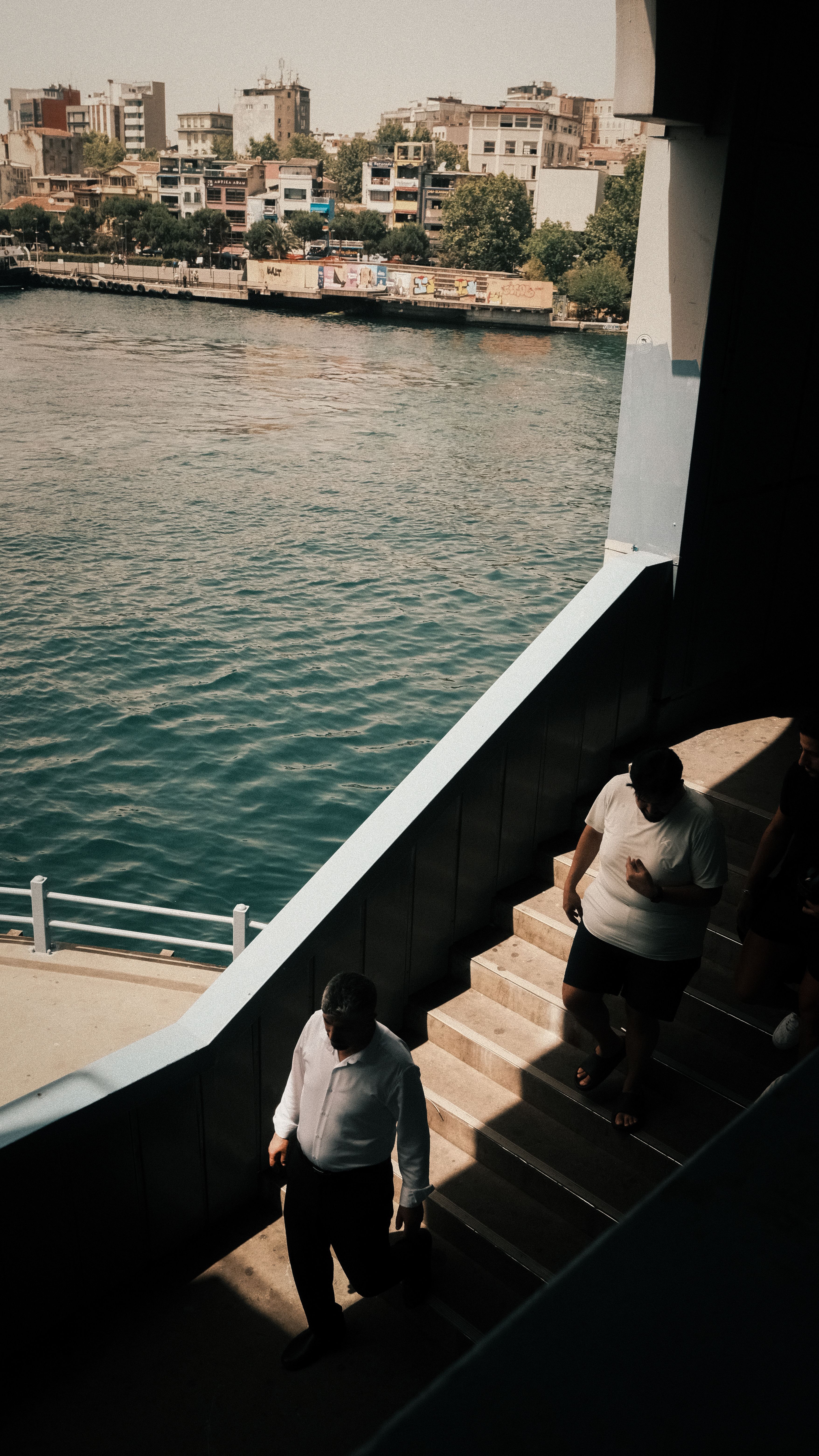 Passersby on the Galata Bridge Staircase · Free Stock Photo